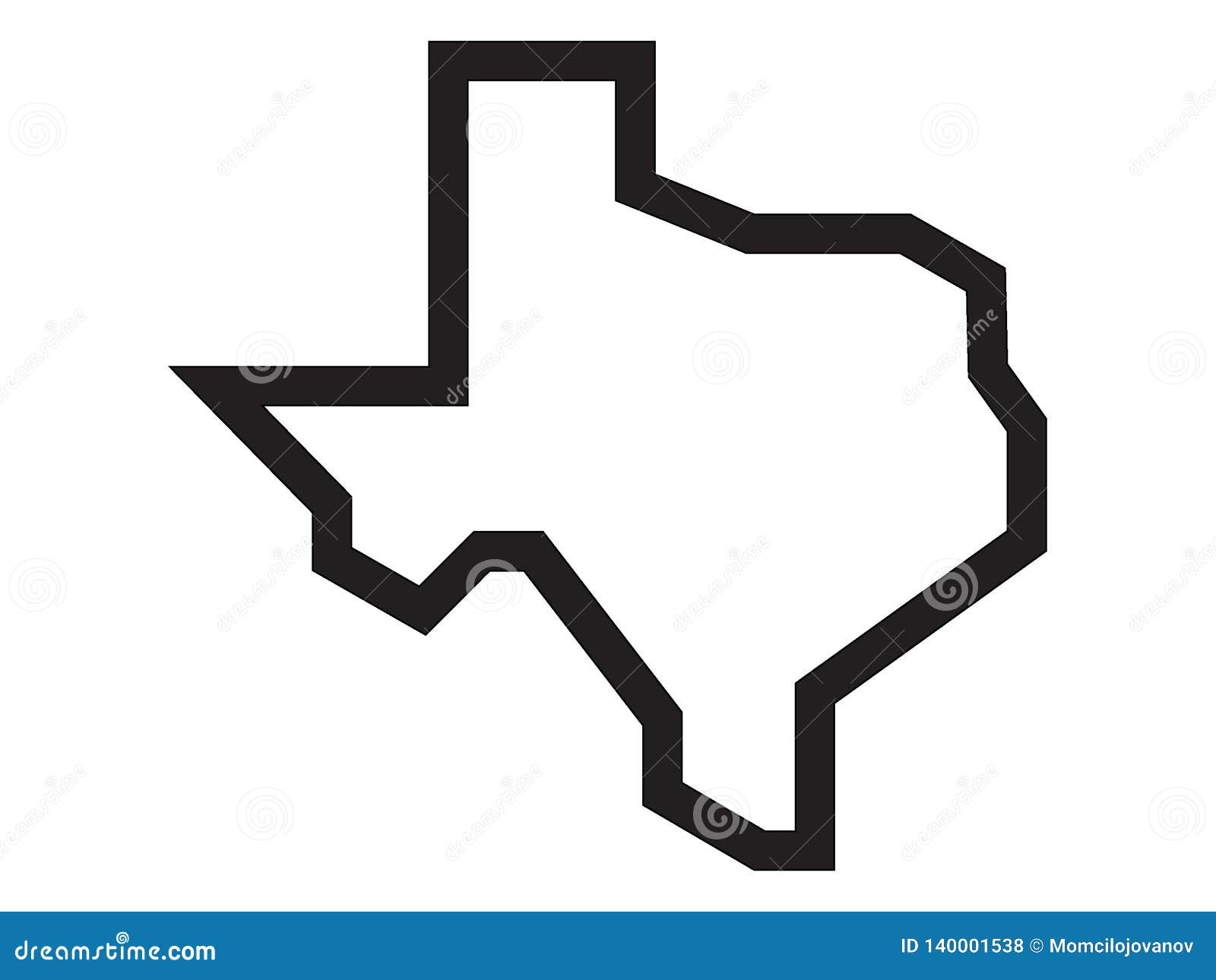 Simplified Map Of Texas Outline. Fill And Stroke Are State Colours ...