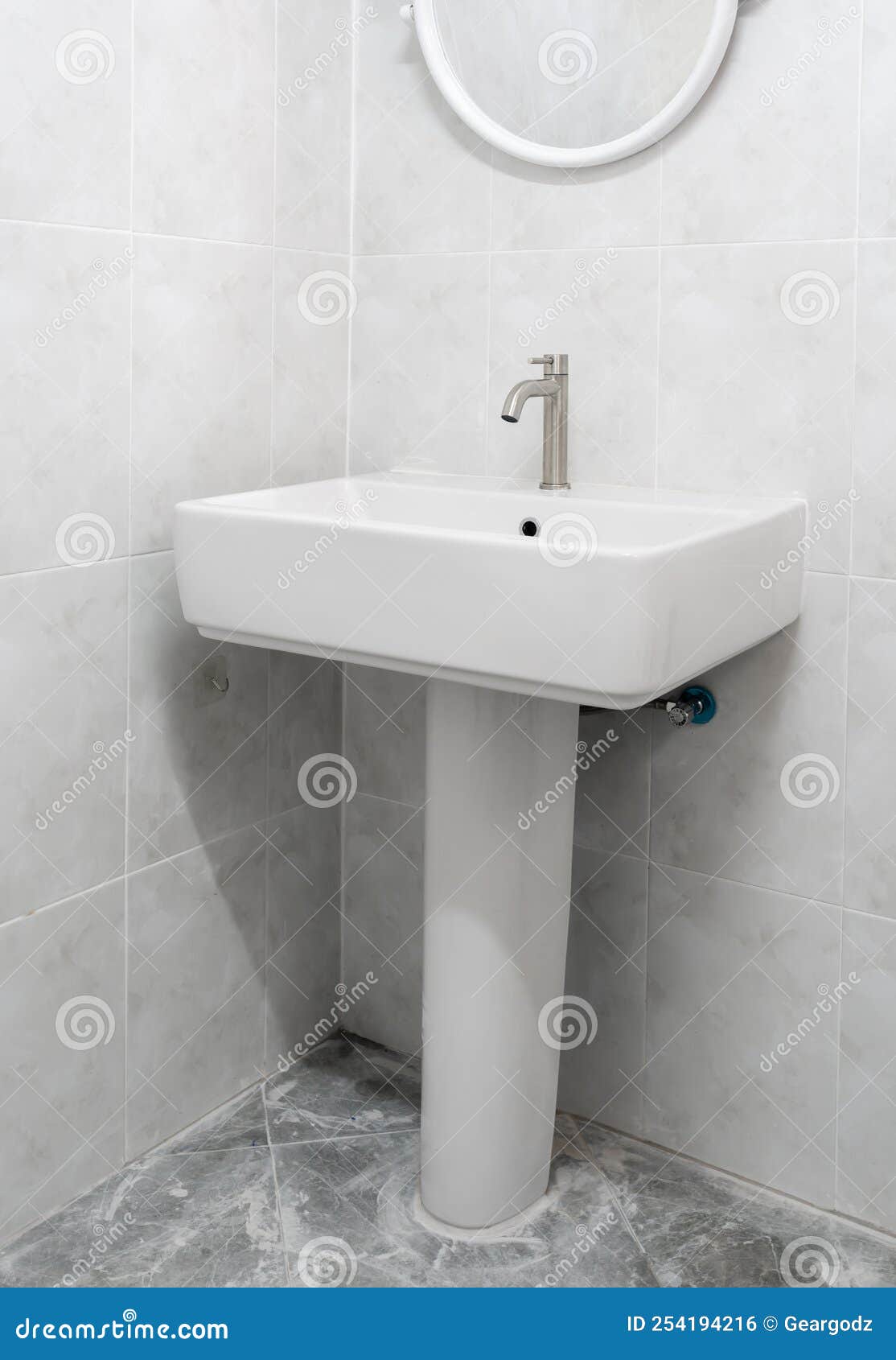 White sink in bathroom stock photo. Image of elegance - 254194216