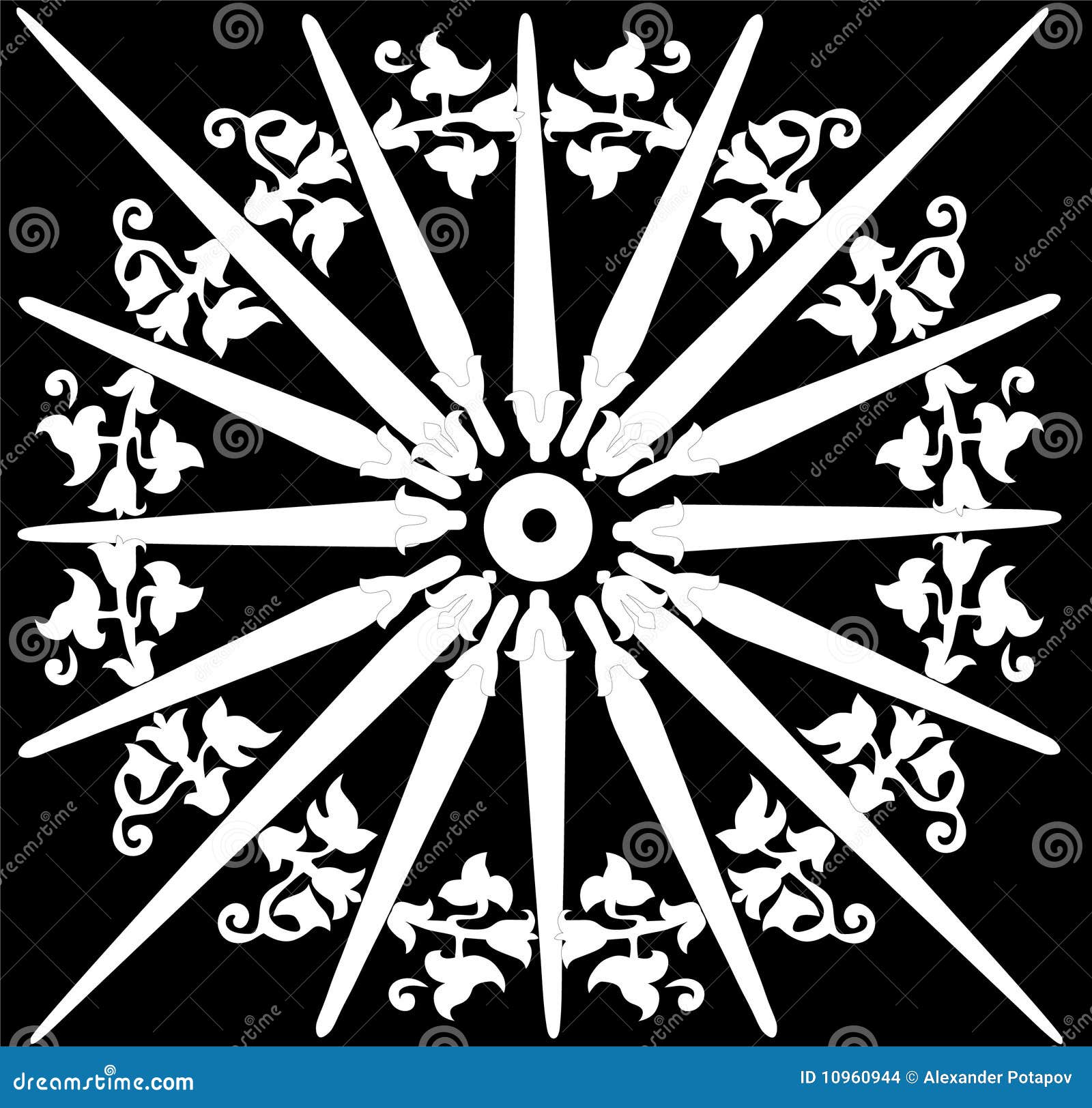 White Sixteen-point Star Decoration Stock Illustration - Illustration ...
