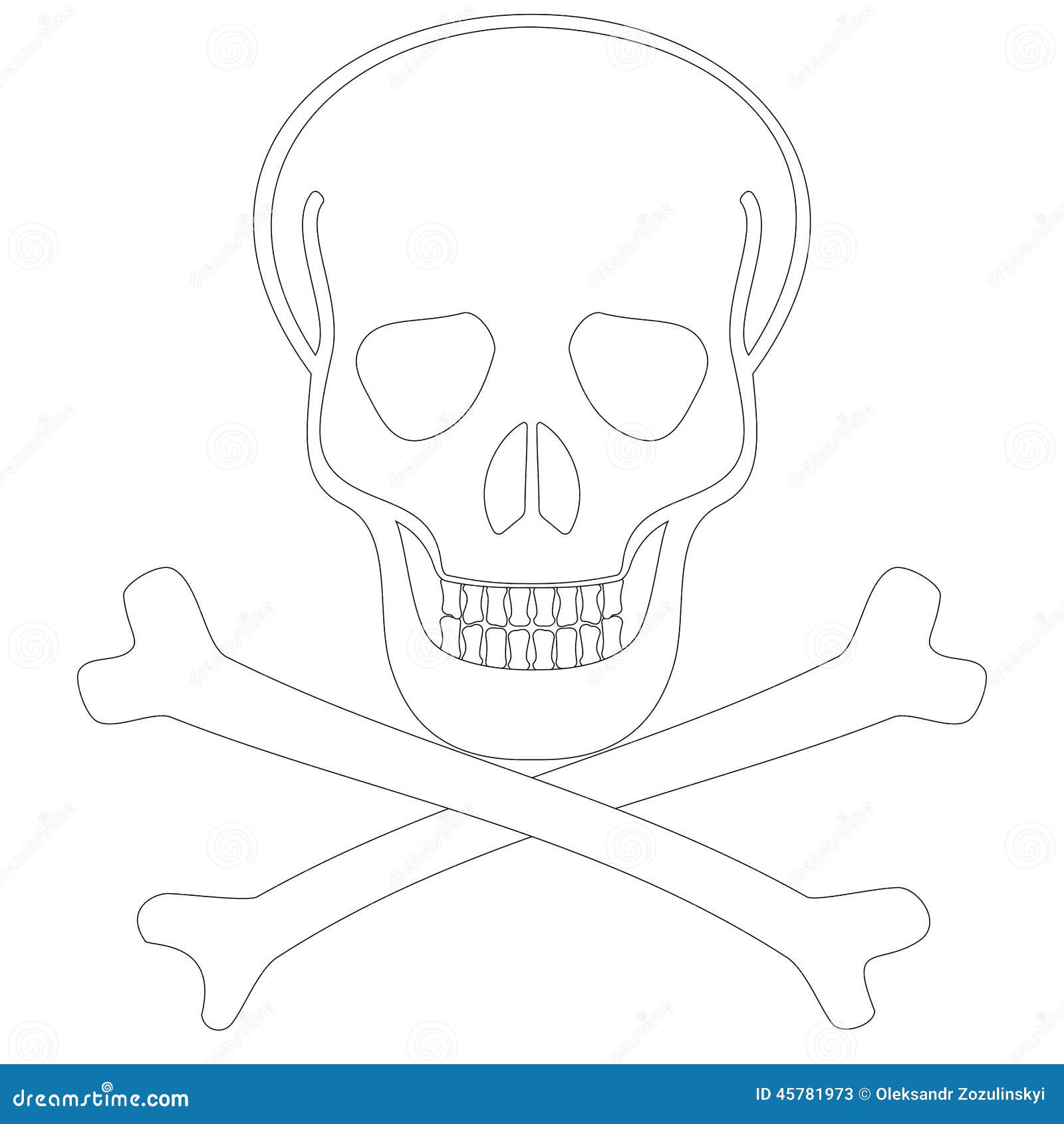 White skull. Raster 1 1 stock illustration. Illustration of bones ...