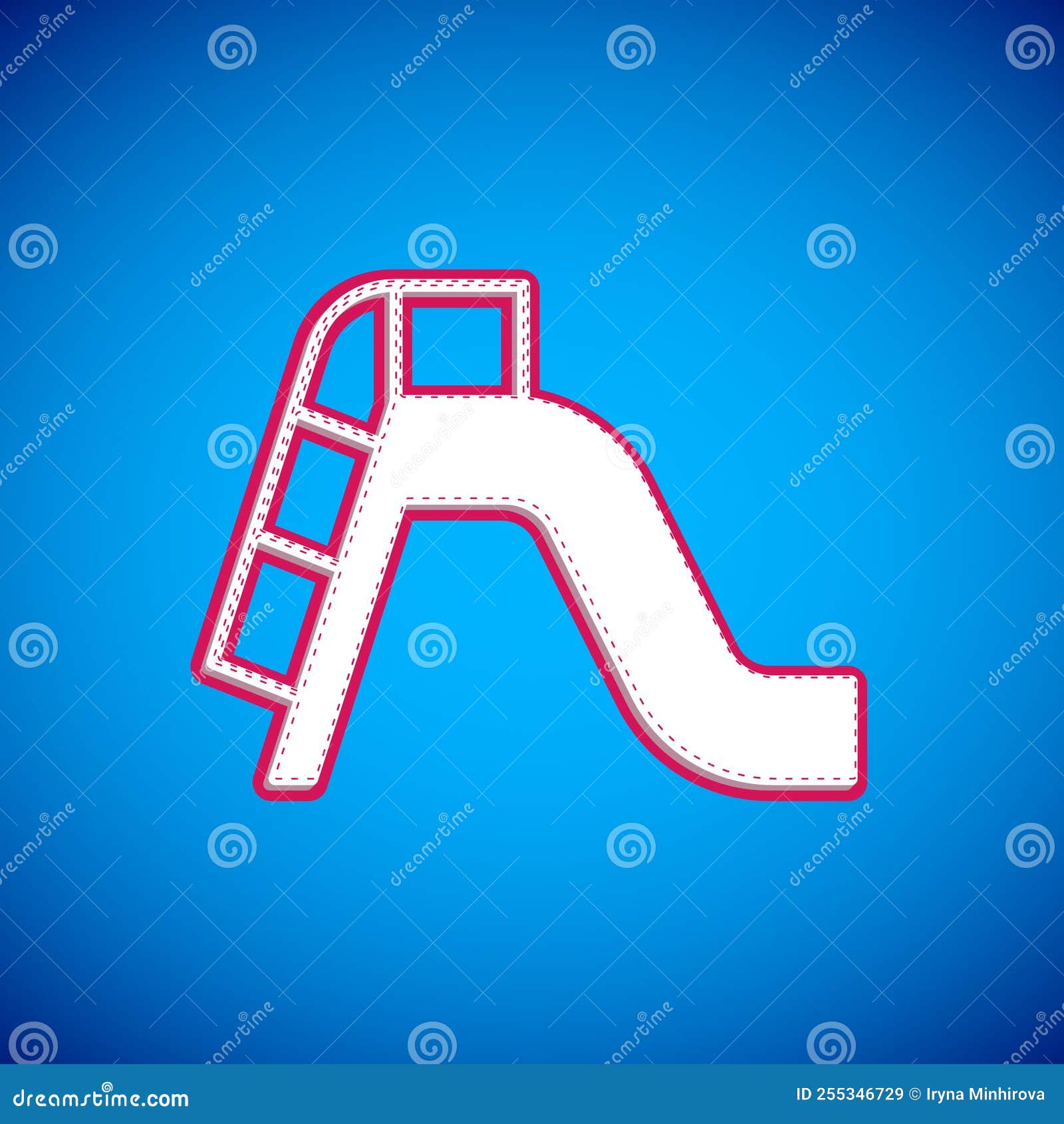 White Slide Playground Icon Isolated on Blue Background. Childrens ...
