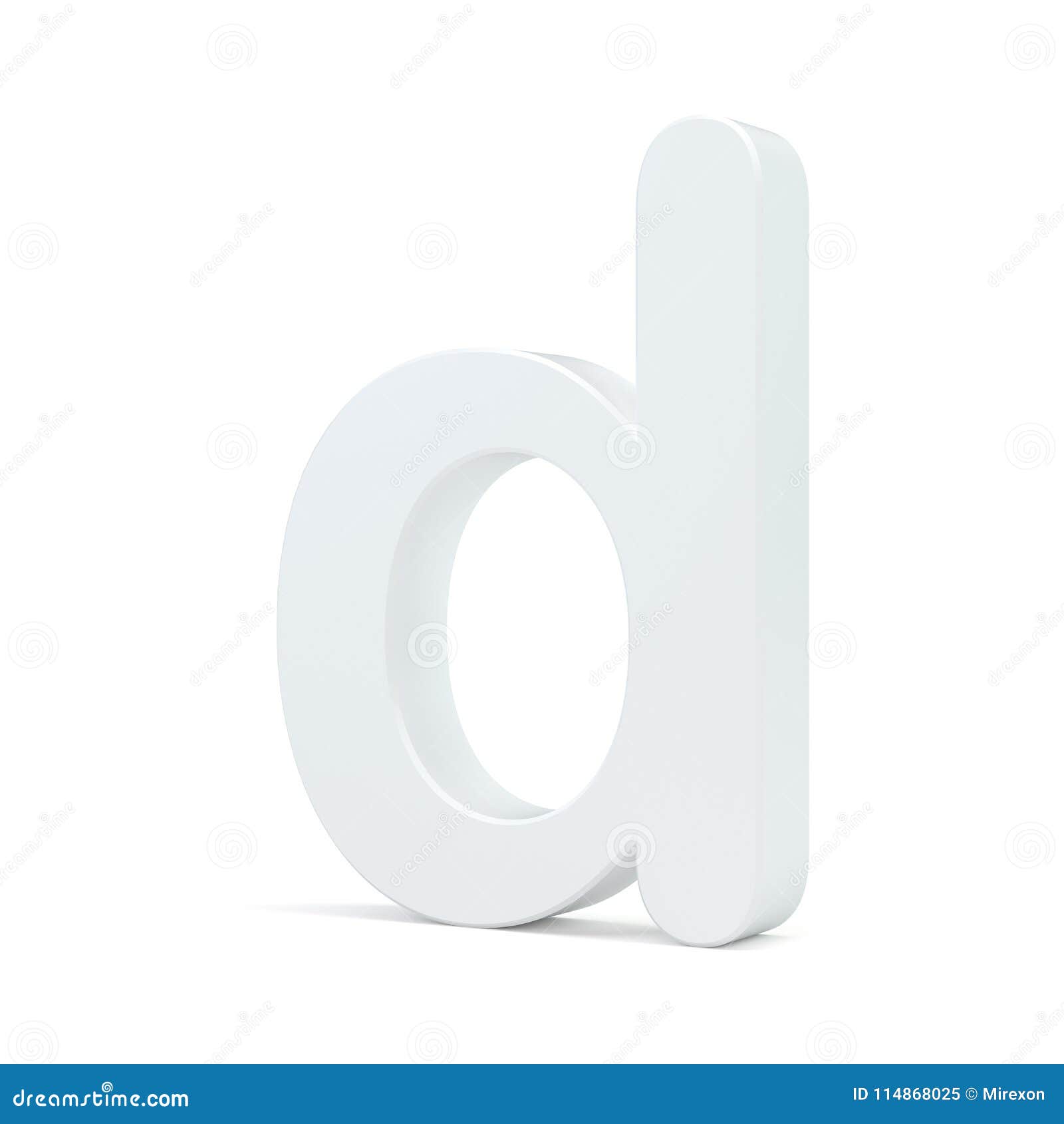 White Small Letter D Isolated on White Background. 3d Rendering Stock ...