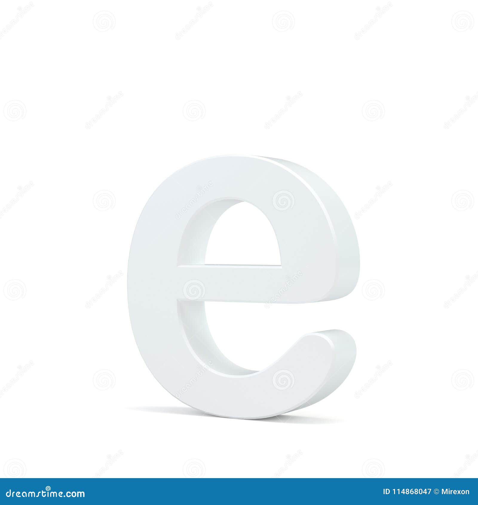 White Small Letter E Isolated on White Background. 3d Rendering Stock ...