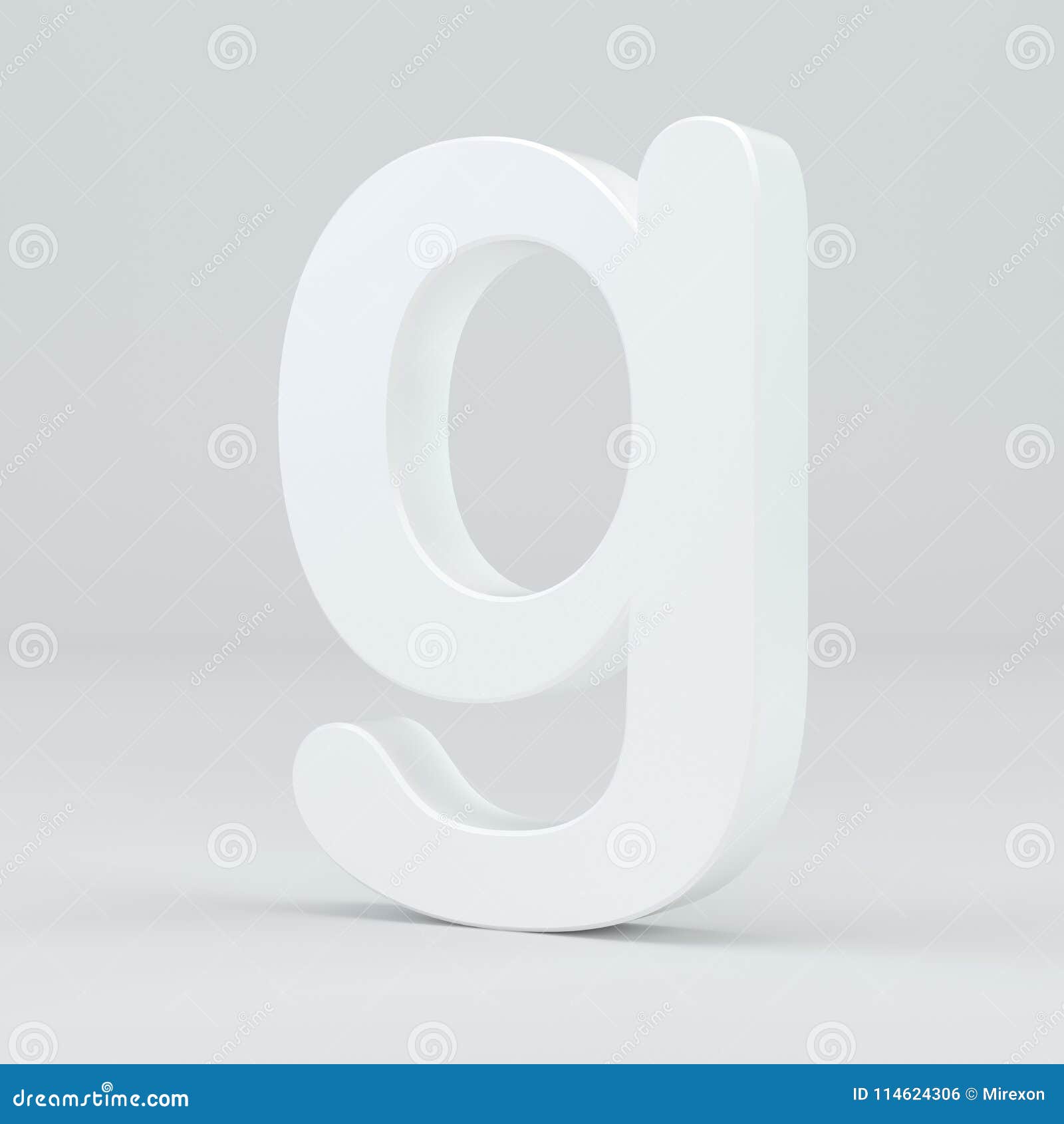 White Small Letter G on Studio Light Background. 3d Rendering Stock ...