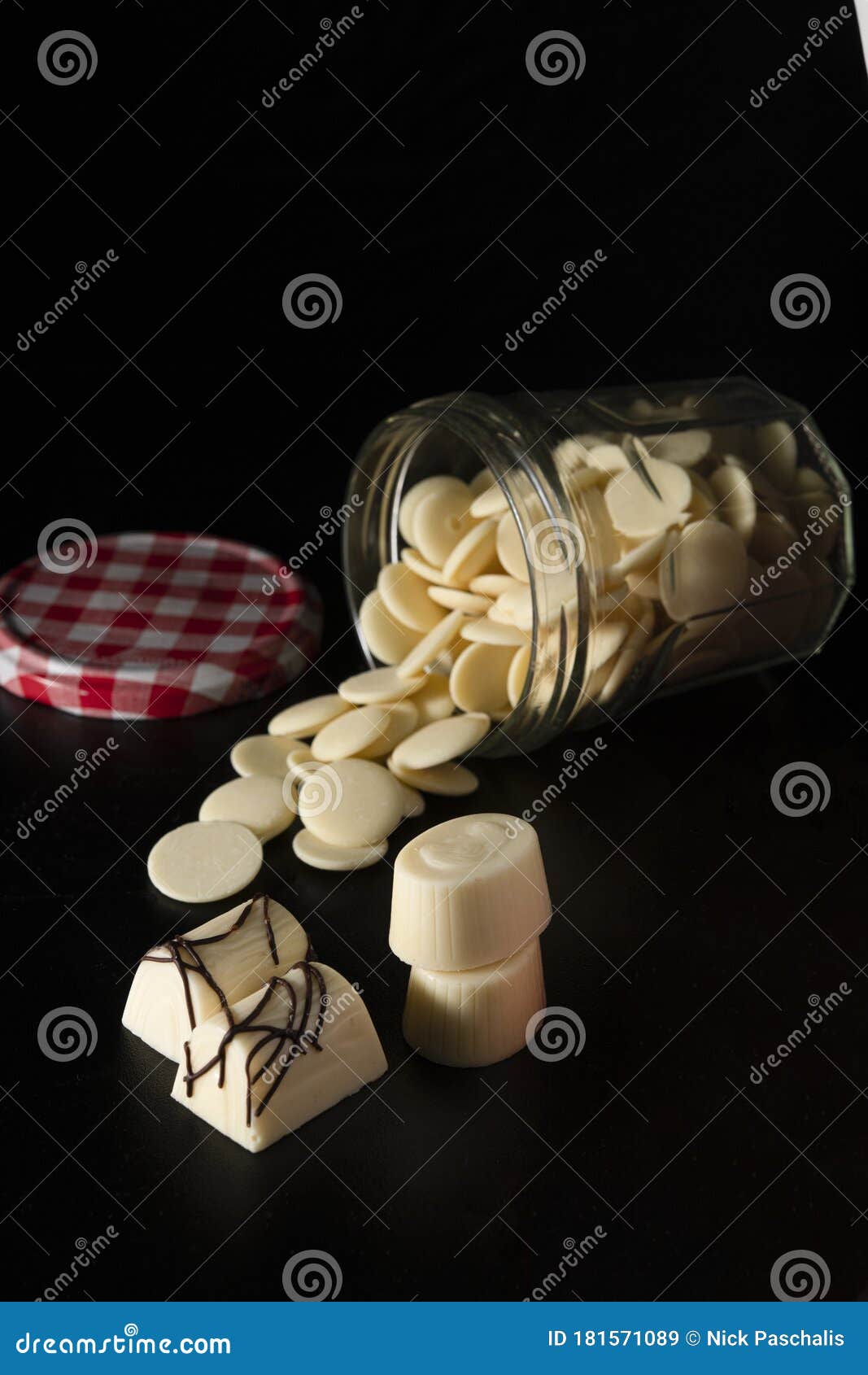 White Small Pieces of White Chocolate Stock Image - Image of black ...