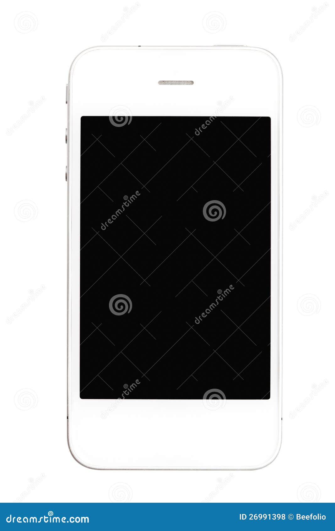 White smart phone stock photo. Image of front, email - 26991398