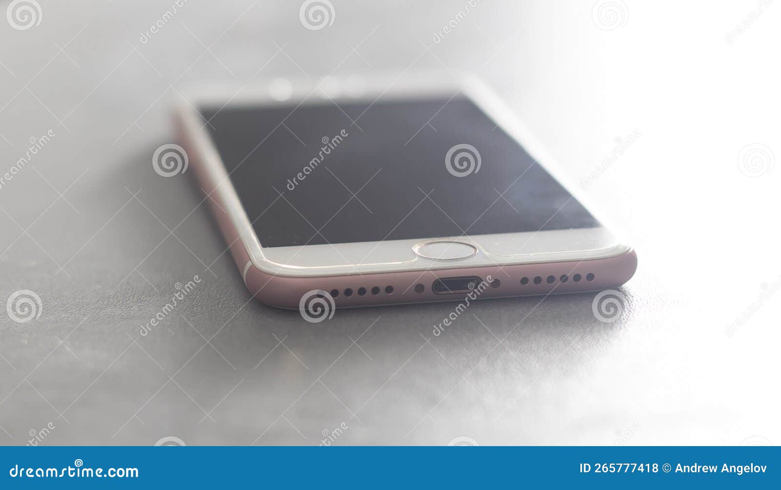 White Smart Phone with Blank Screen Lying on Table Stock Photo - Image ...