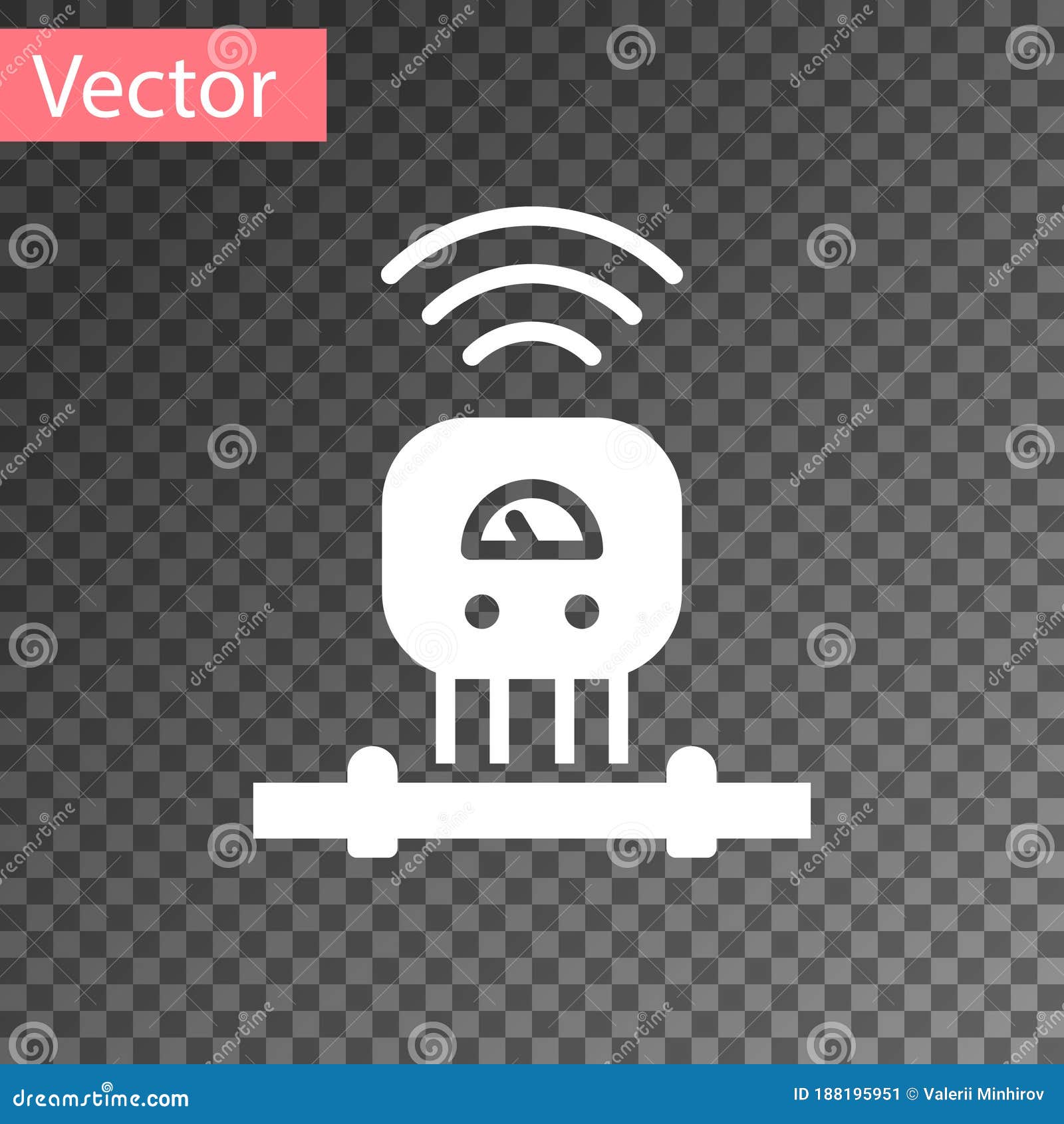 White Smart Sensor System Icon Isolated on Transparent Background ...