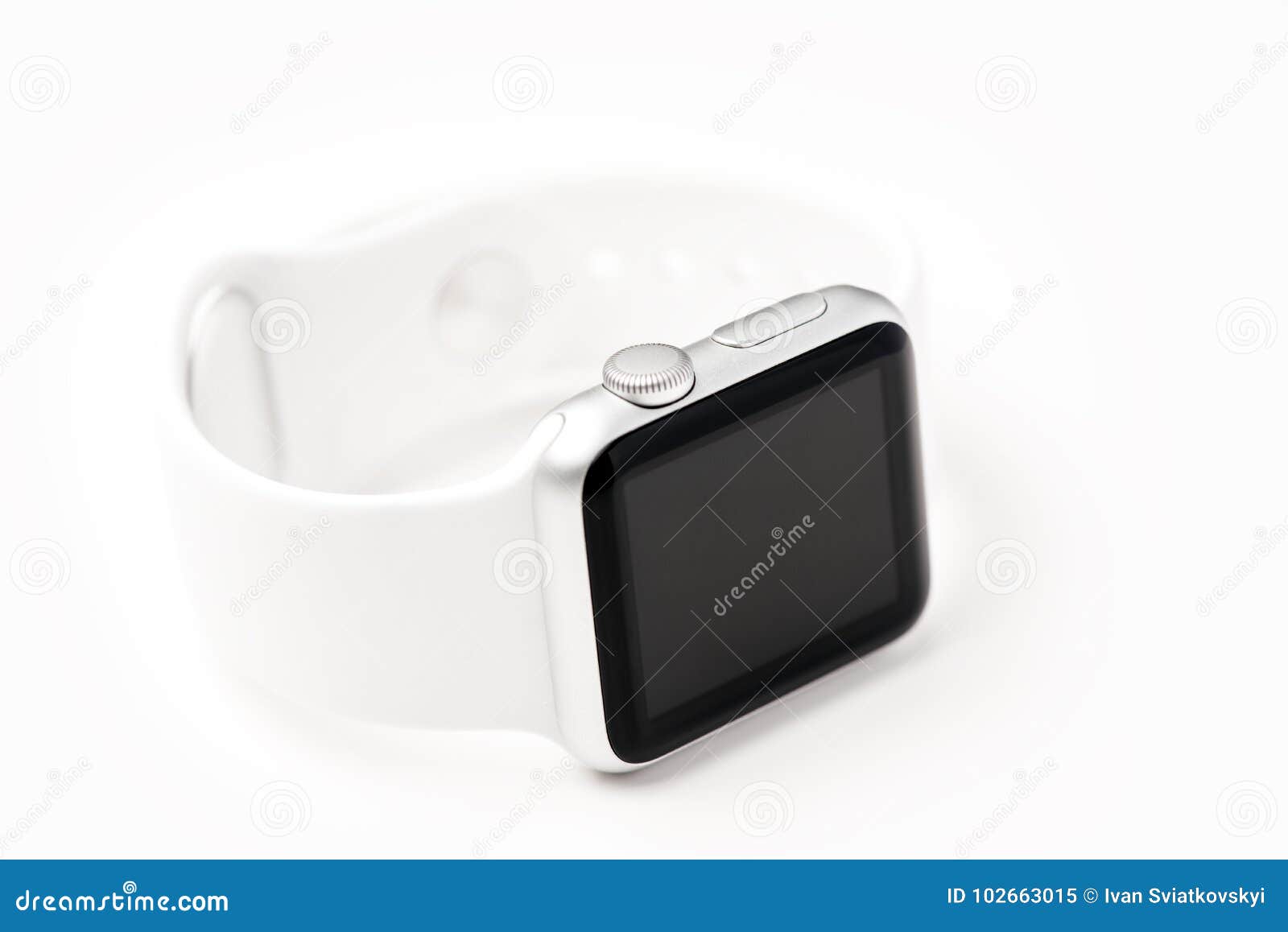 White smart watch stock image. Image of information - 102663015