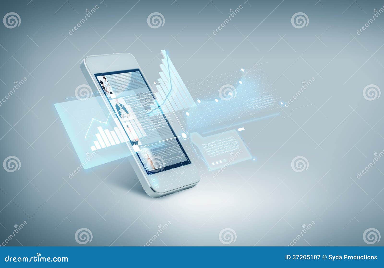 White Smarthphone with Charts on Screen Stock Image - Image of graphs ...