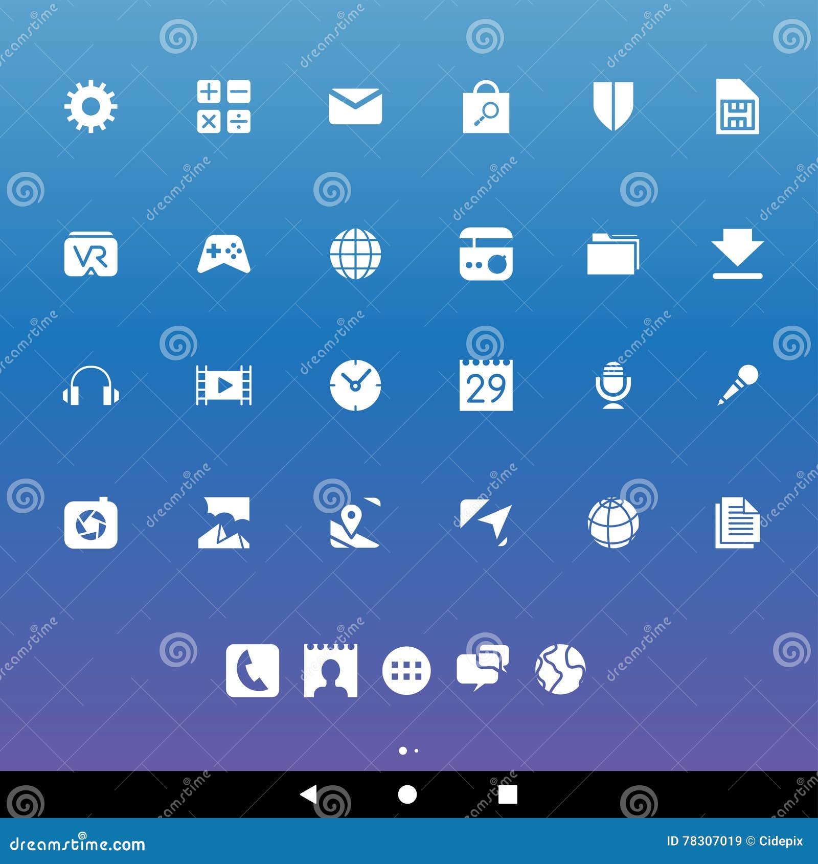 White Smartphone Apps and Icons Stock Vector - Illustration of android ...