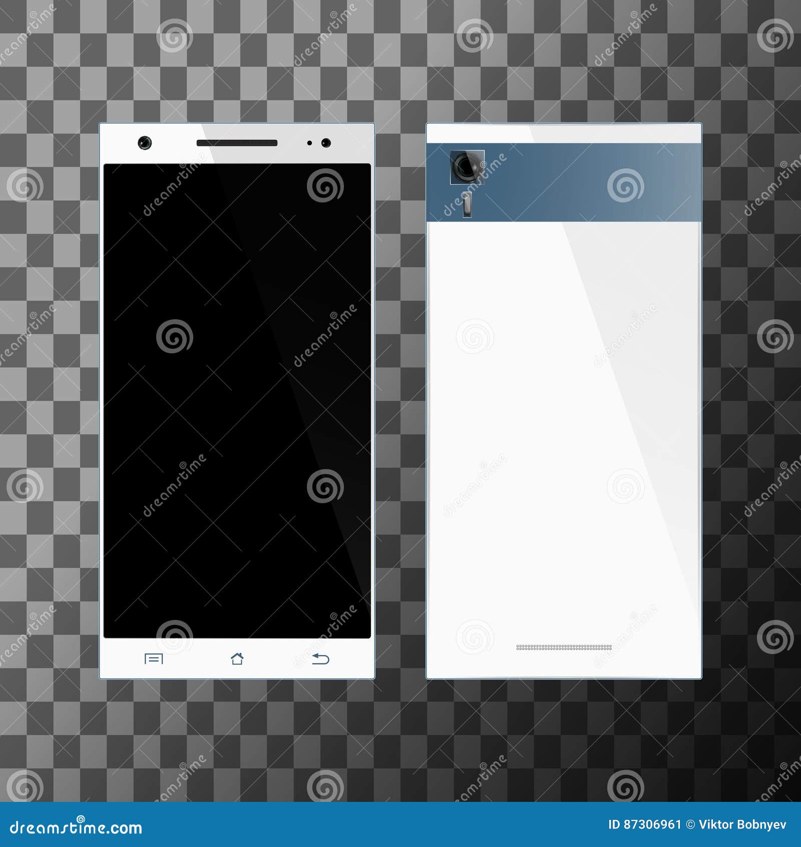 White Smartphone with Blank Screen Stock Vector - Illustration of ...