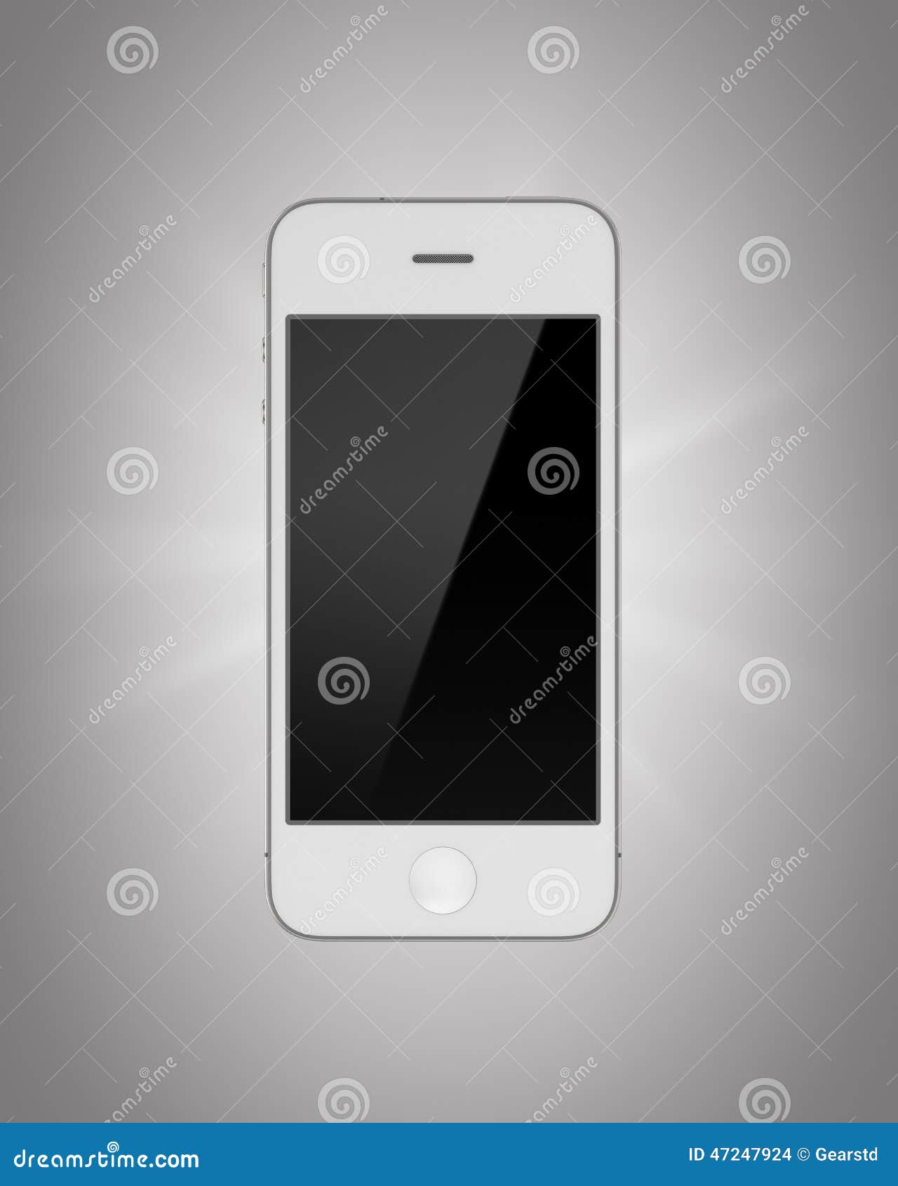 White Smartphone Isolated on a Gray Background Stock Photo - Image of ...