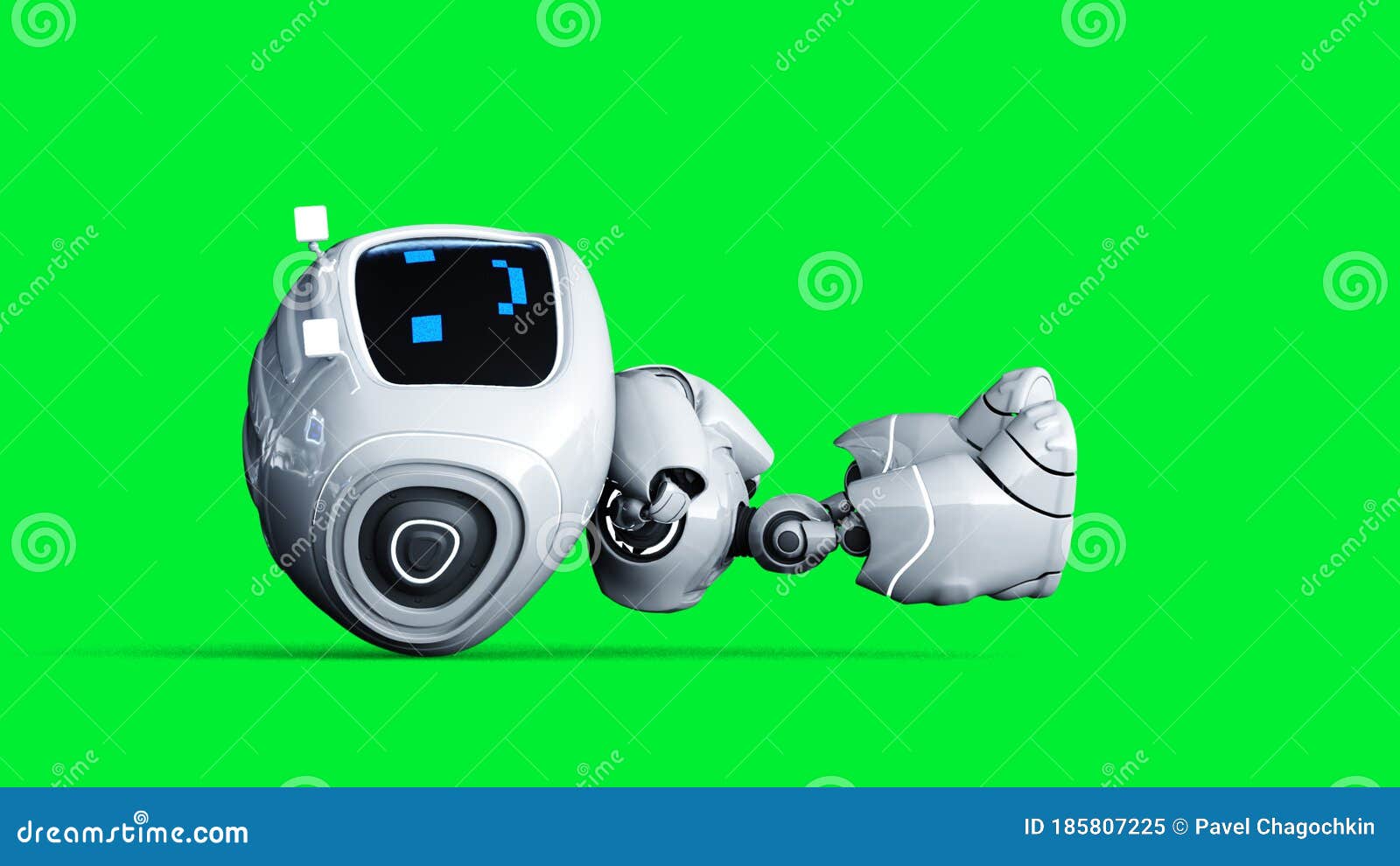Robot Animation Set On A Blue Background. Vector | CartoonDealer.com ...