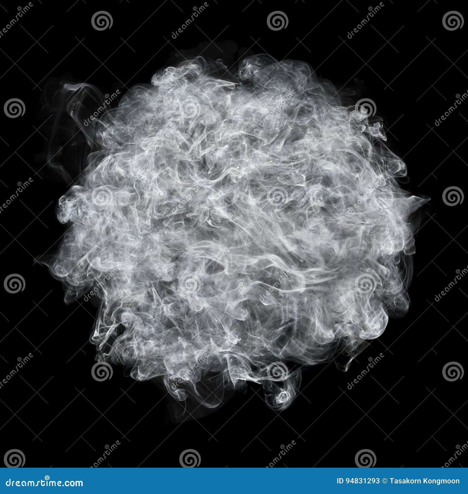 White Smoke Ball Isolated on Black Stock Image - Image of circle, dark ...