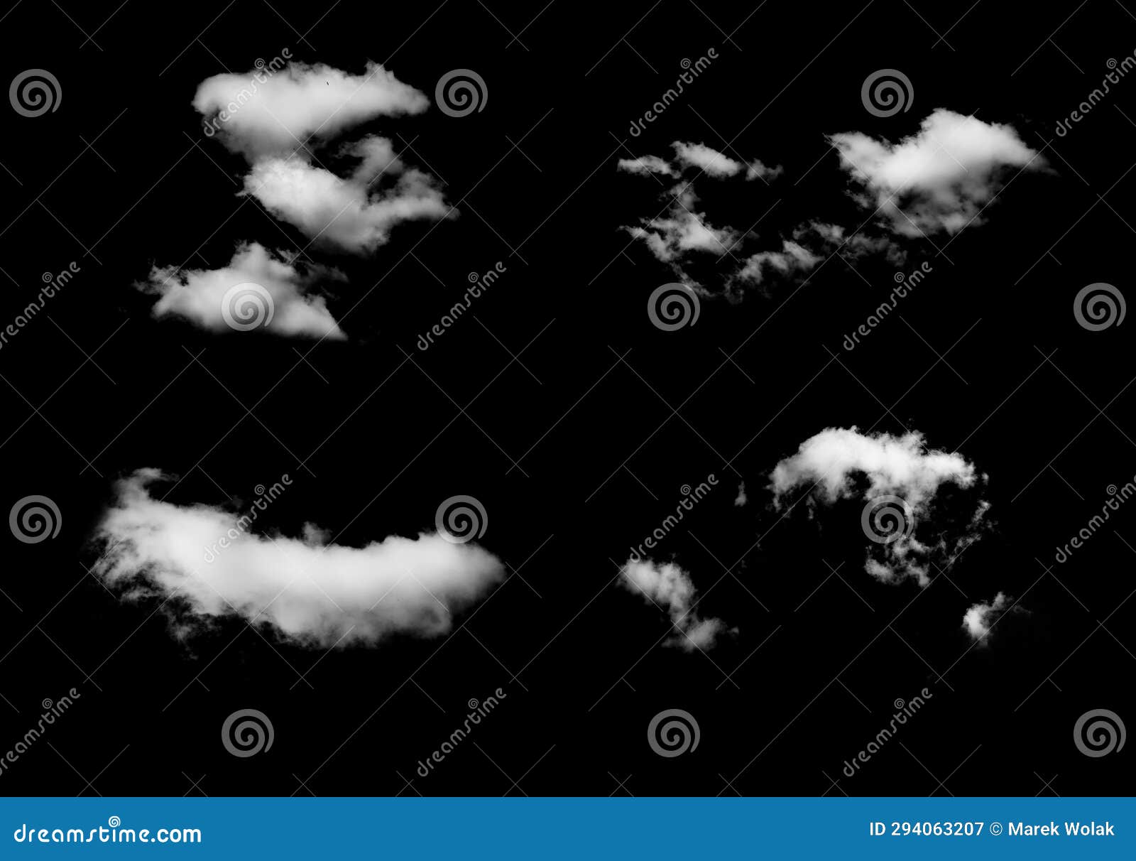 White Clouds in the Sky, Black Background, Smoke Stock Image - Image of ...