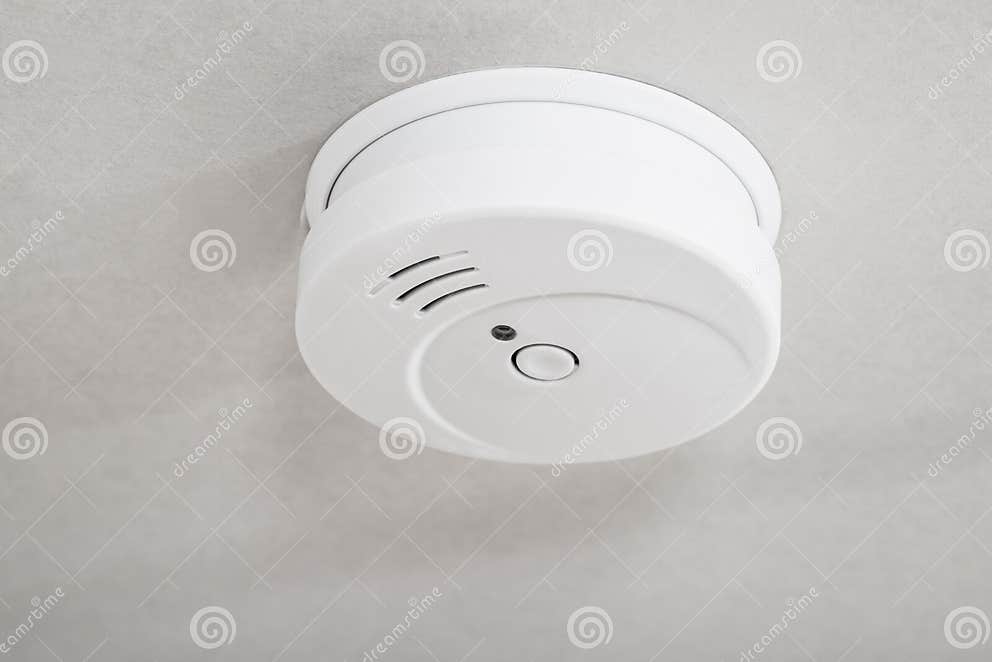 White smoke detector stock photo. Image of accident, home - 53438248