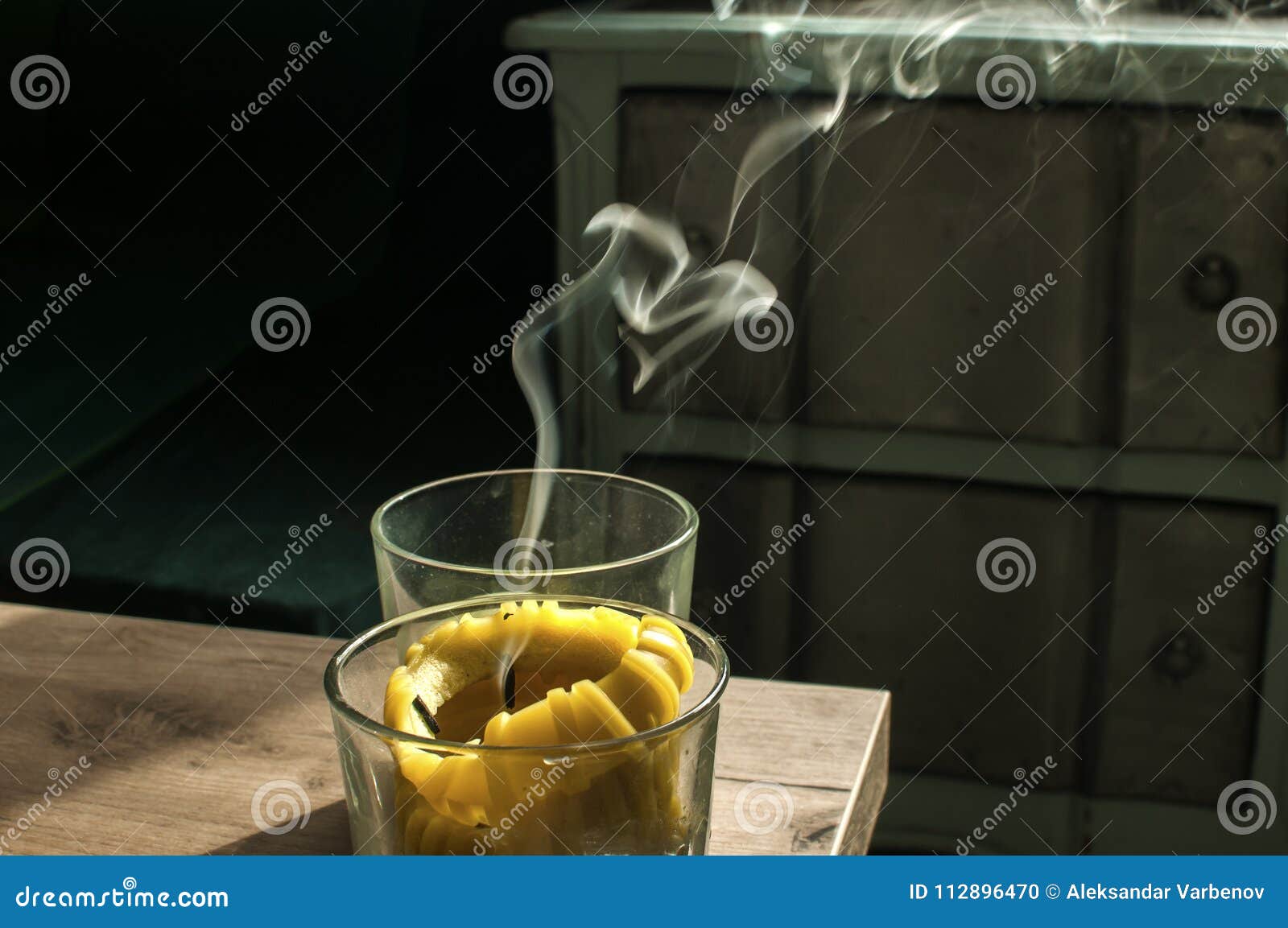 White Smoke From Extinguished Candle Stock Photo - Image of glass, blow ...