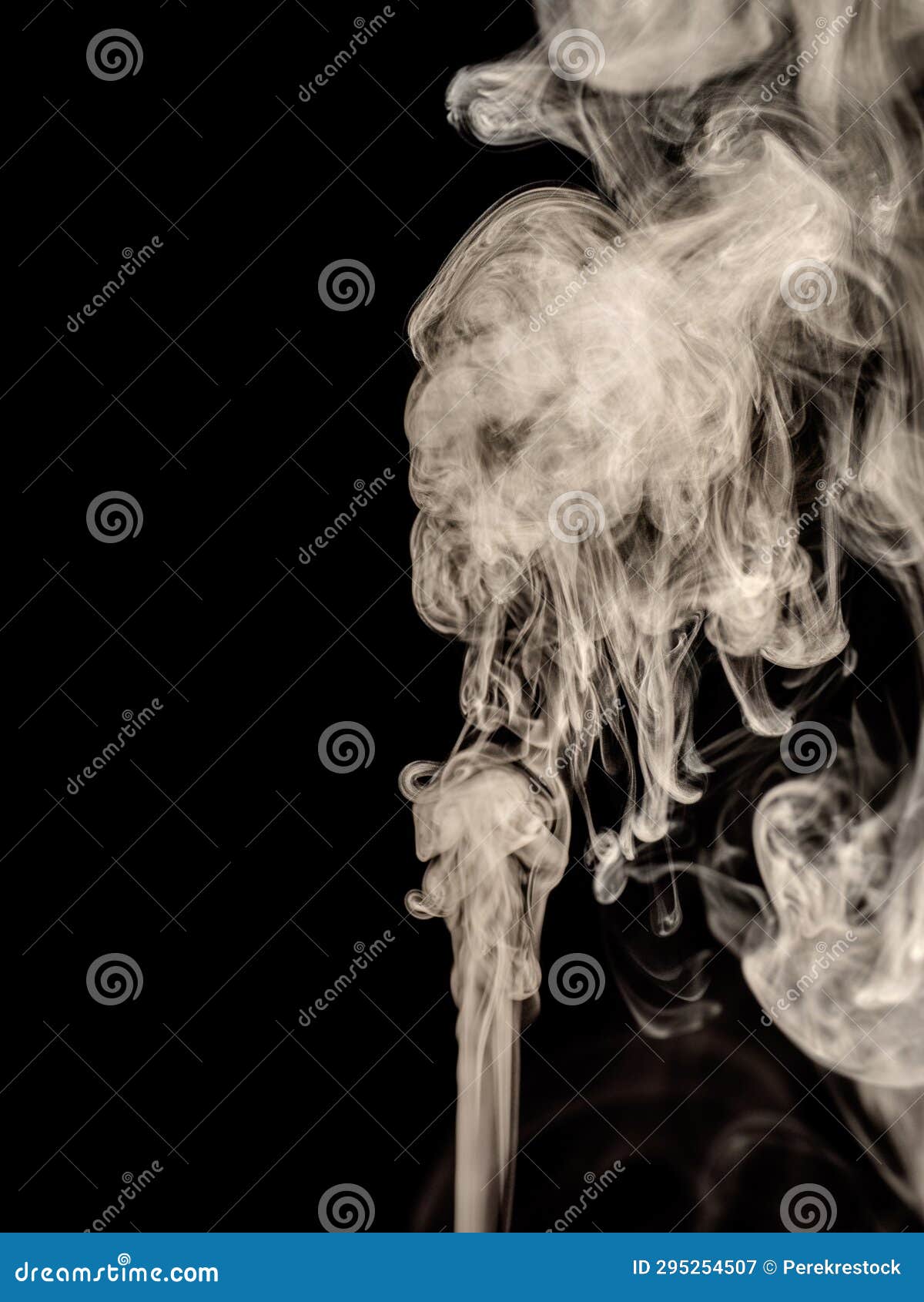 White Smoke Jet Rises Isolated on a Black Stock Image - Image of ...