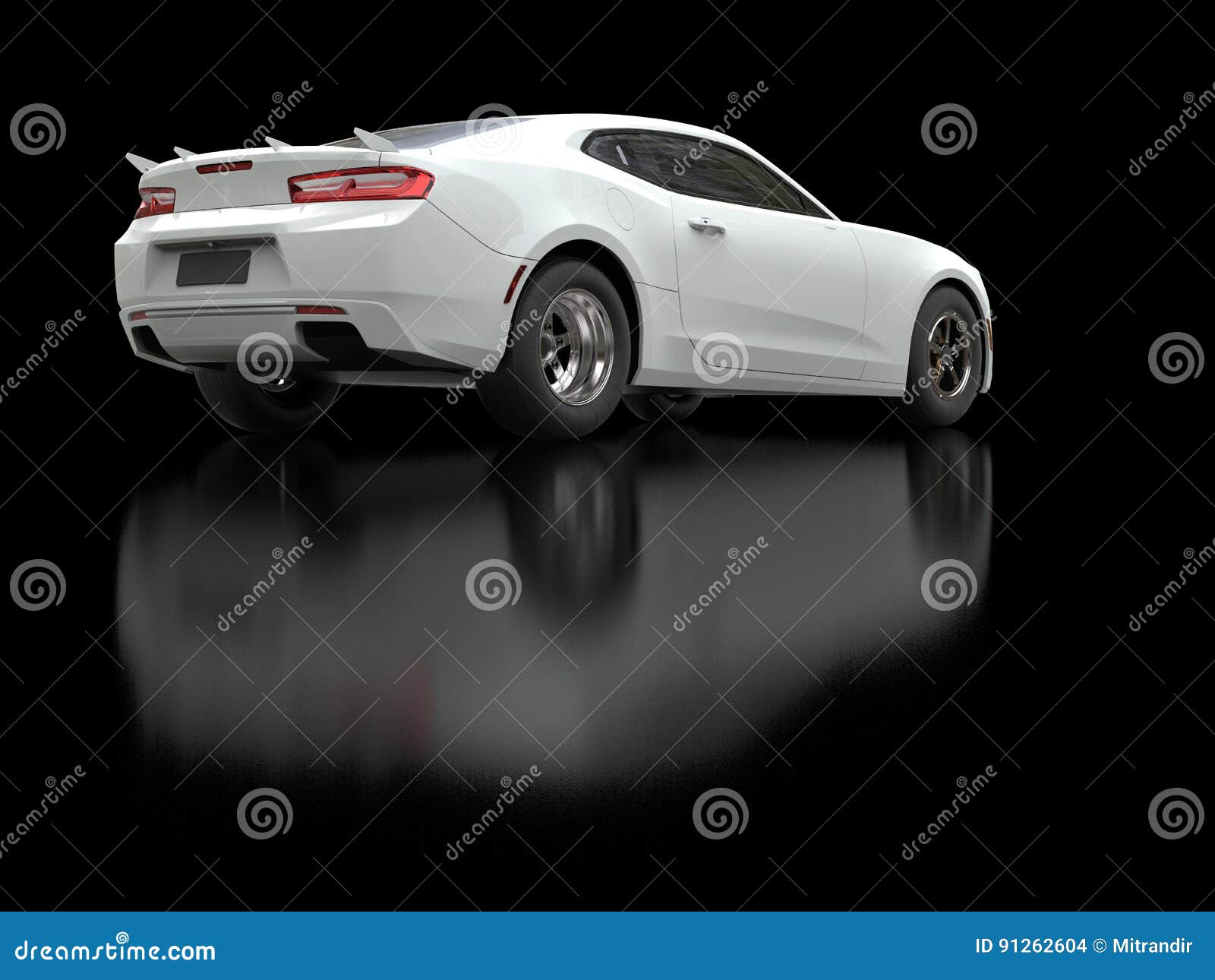 White Smoke Modern Fast Car - Back View Shot Stock Illustration ...