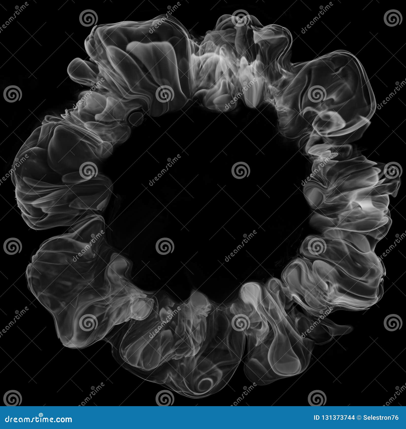 Smoke Ring on Black Background Stock Illustration - Illustration of ...