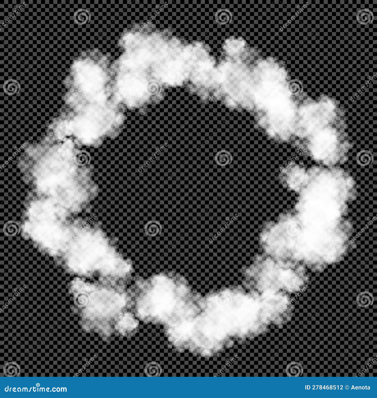 White Smoke Ring, Curl Isolated on Transparent Background Stock Vector ...