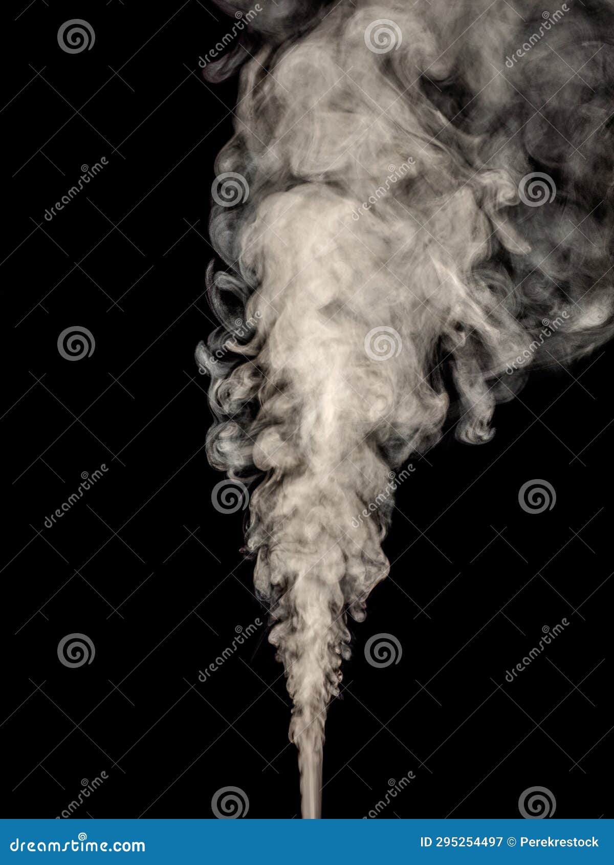 White Smoke Rises Effect Isolated on Black Stock Image - Image of steam ...