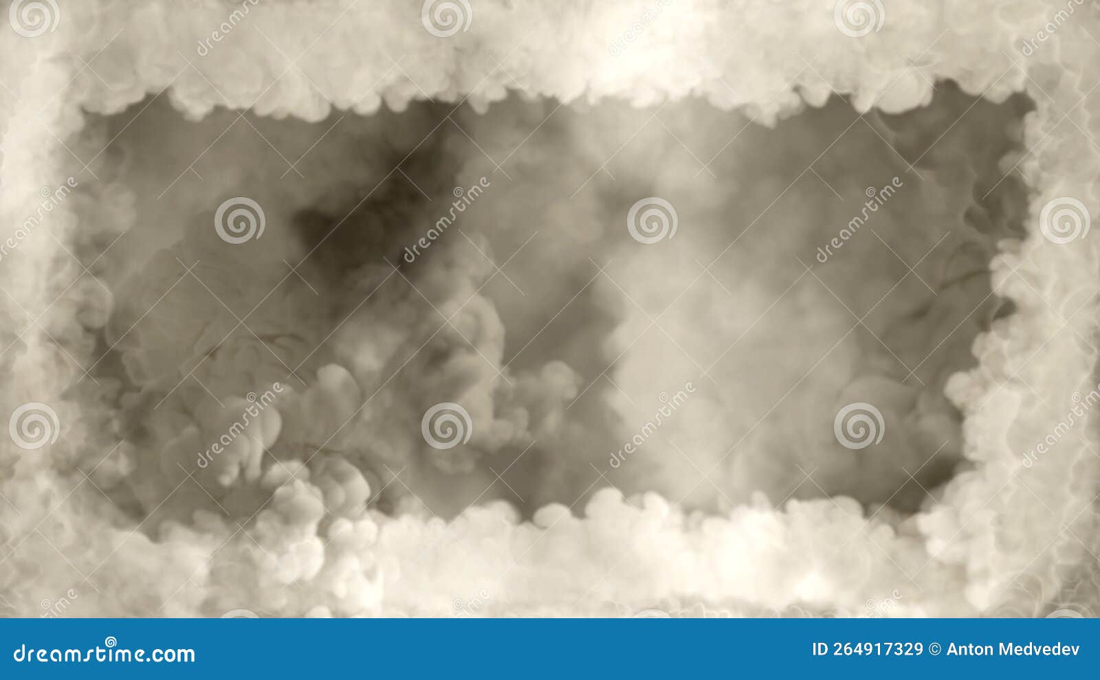 White Smoke Square Frame Like Tunnel in Clouds - Abstract 3D ...
