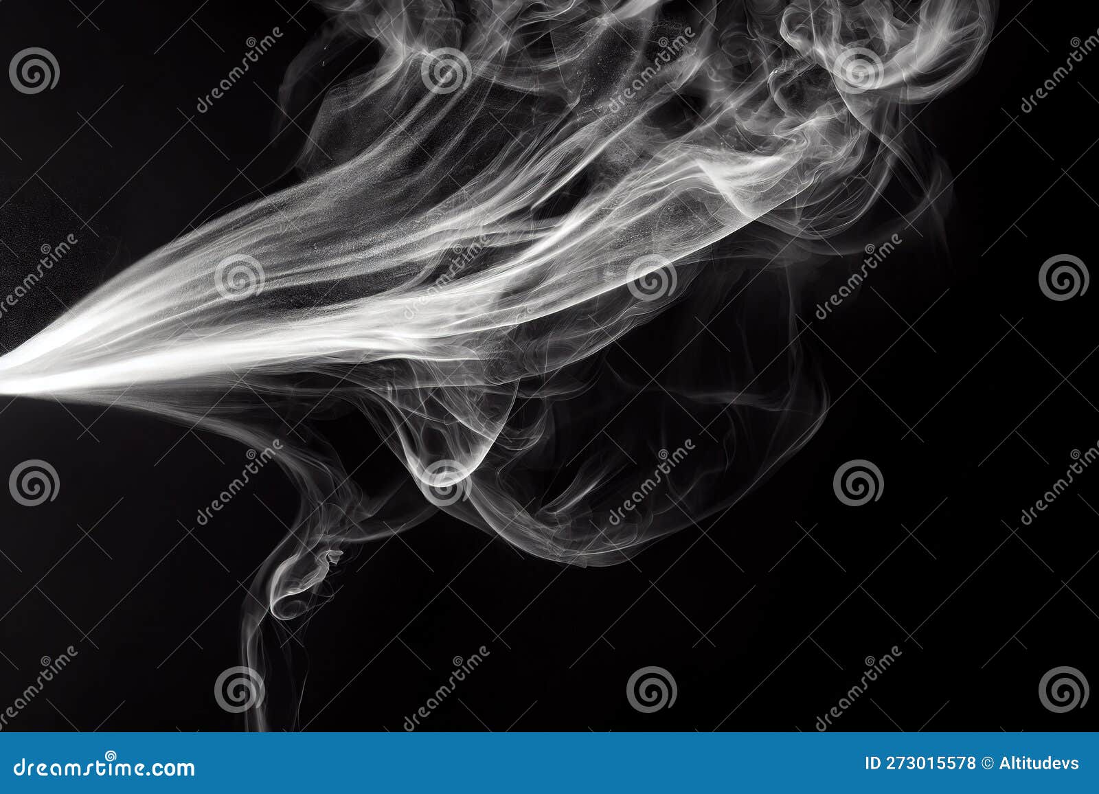 White Smoke Stream Blowing on Black Stock Illustration - Illustration ...