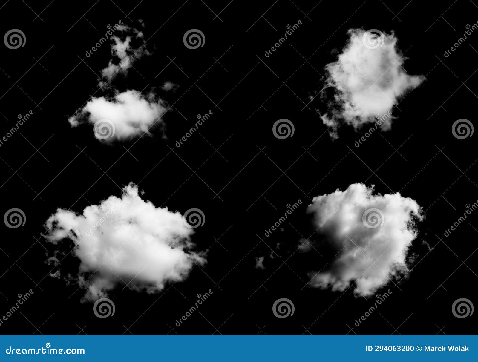 White Clouds in the Sky, Black Background, Smoke Stock Photo - Image of ...
