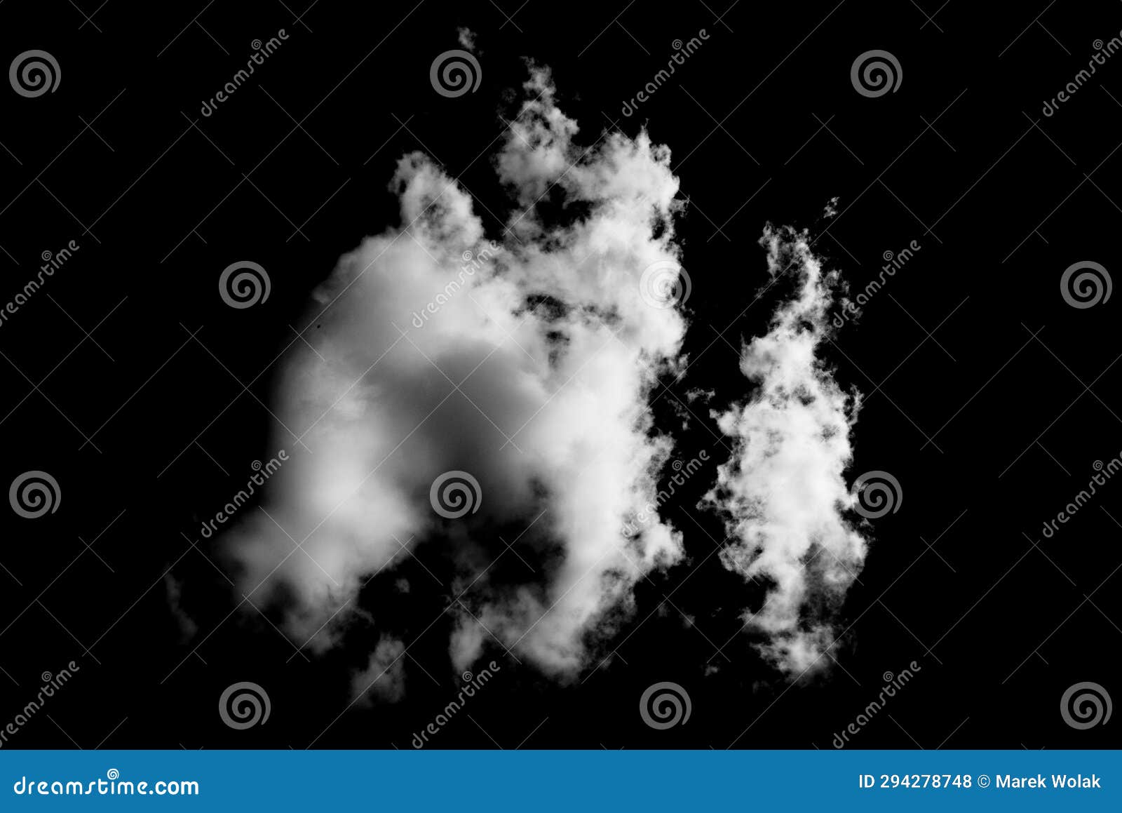 White Clouds in the Sky, Black Background, Smoke Stock Photo - Image of ...
