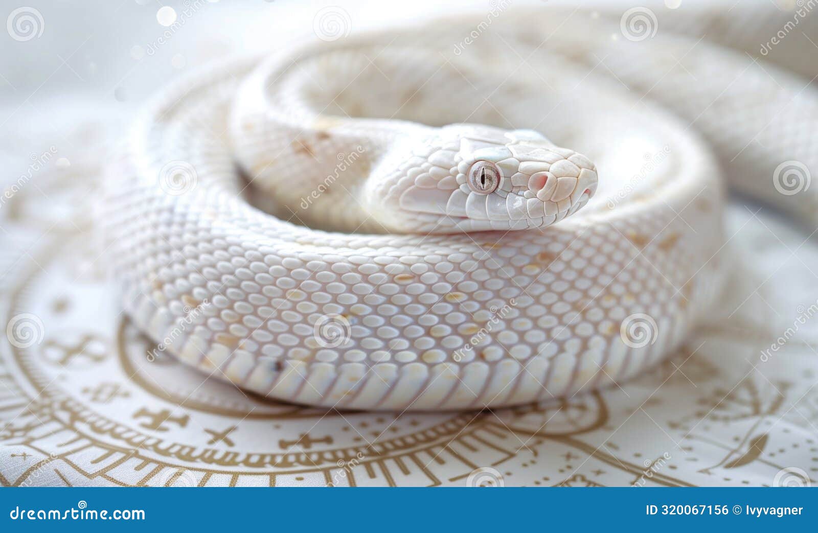 White Snake with Astrological Symbols Stock Illustration - Illustration ...