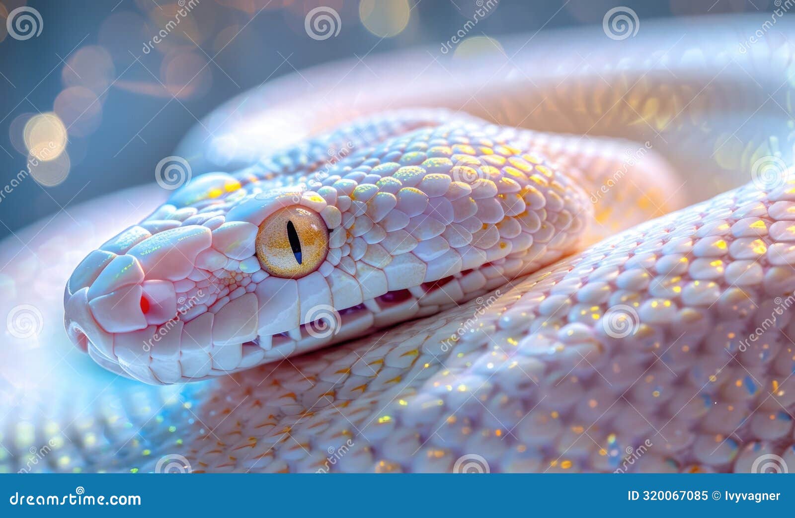 White Snake in Celestial Alignment Stock Illustration - Illustration of ...