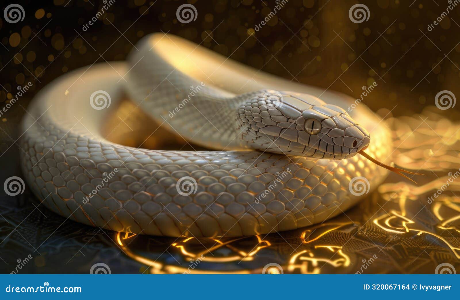 White Snake in Enchanted Light Stock Illustration - Illustration of ...