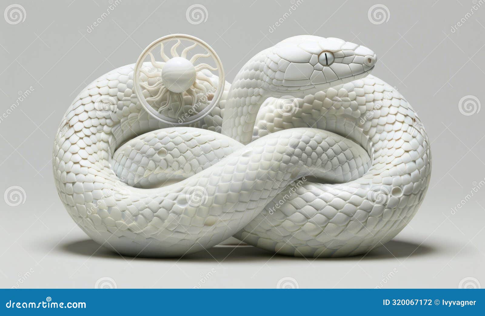 White Snake with Sun and Moon Symbols Stock Photo - Image of venom ...