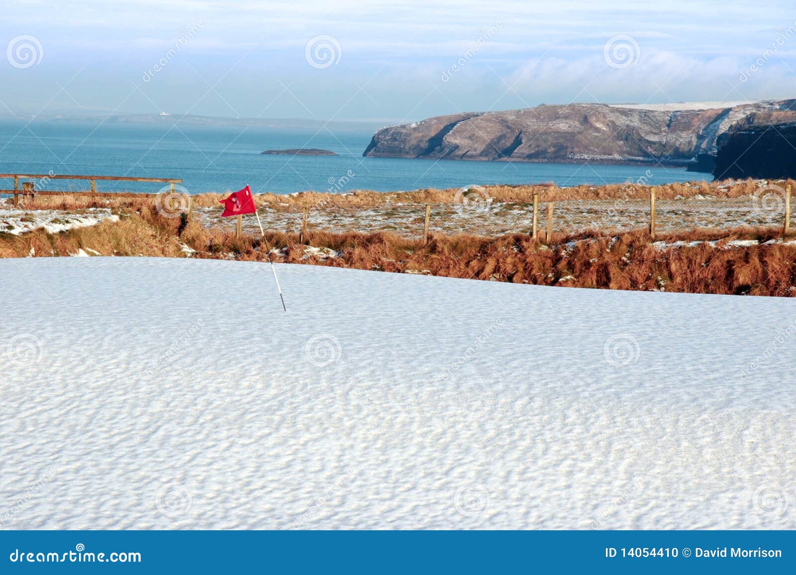White Snow Covered Golf Course Stock Photo - Image of fresh, outside ...