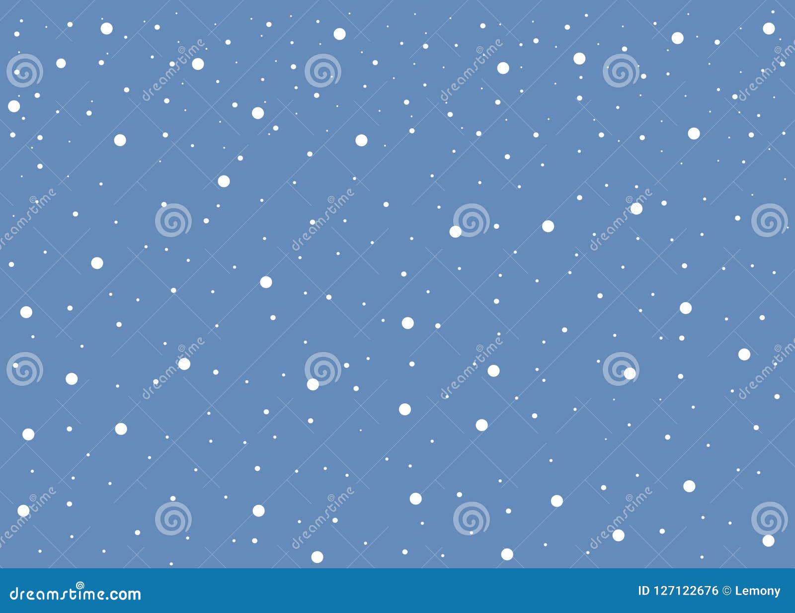 White Snow Falling on Blue Background Seamless Pattern Stock Vector ...