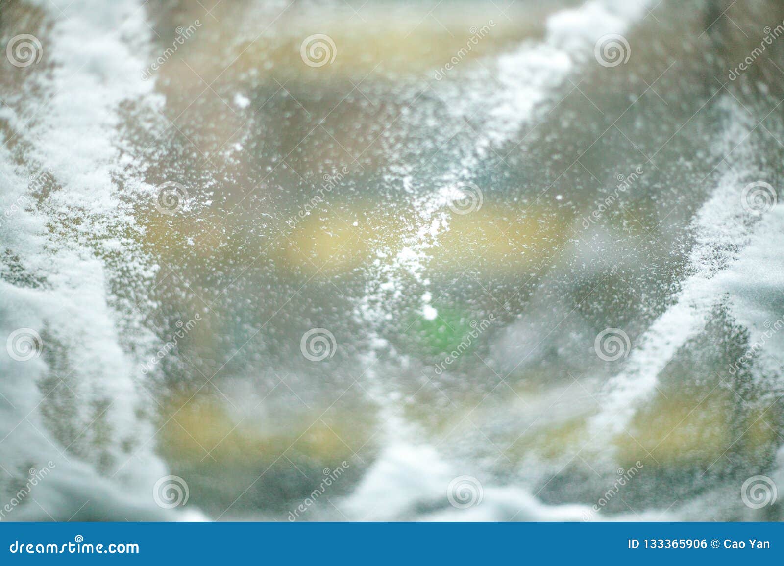 White Snow on the Glass on the Window. Stock Photo - Image of water ...