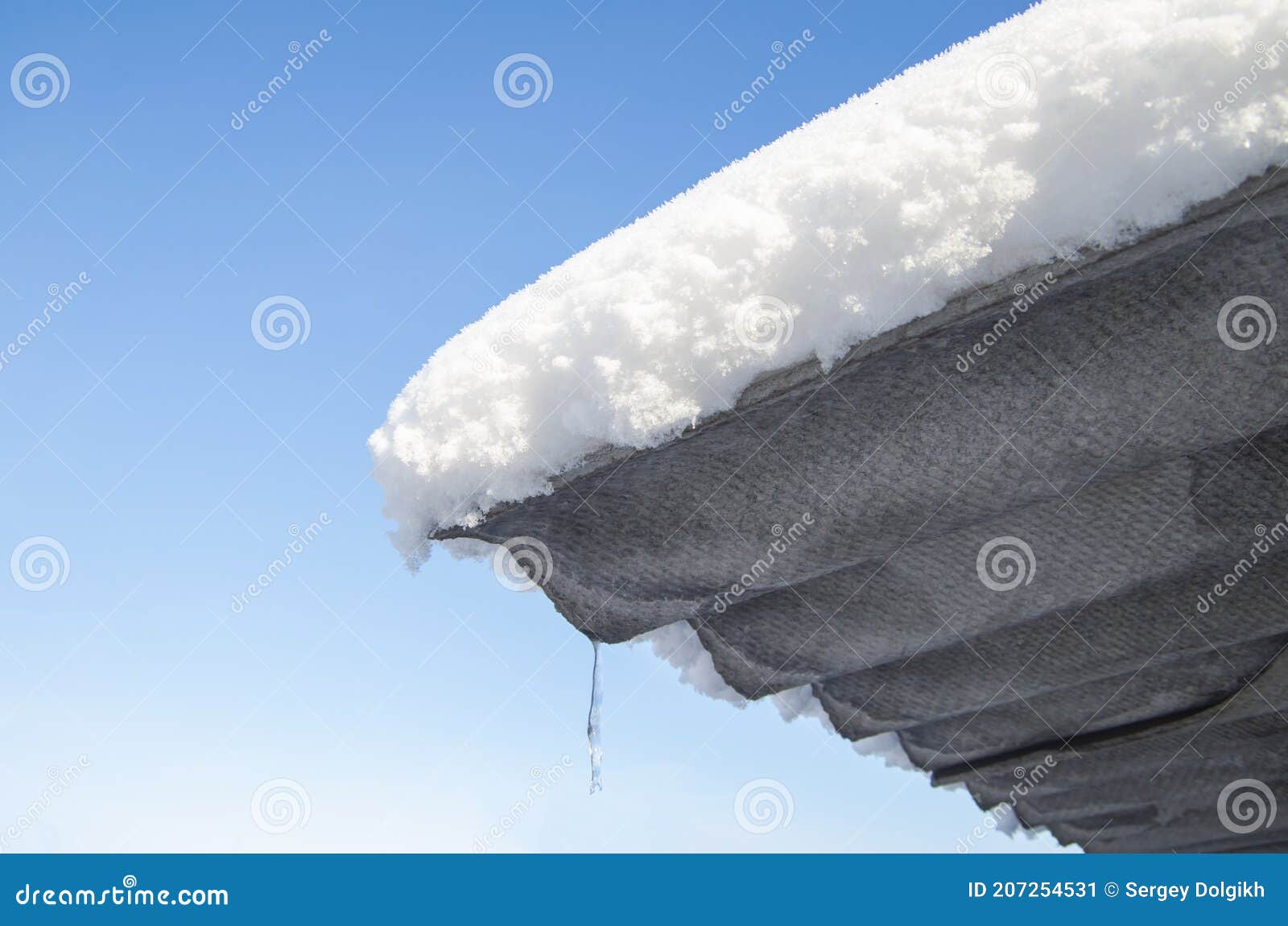 White Snow on a Slate Roof at the Beginning of Winter Stock Image ...