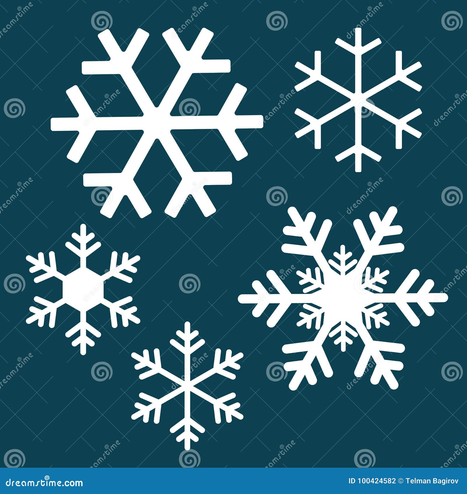 White Snowflake Icons on Blue Background Stock Illustration ...
