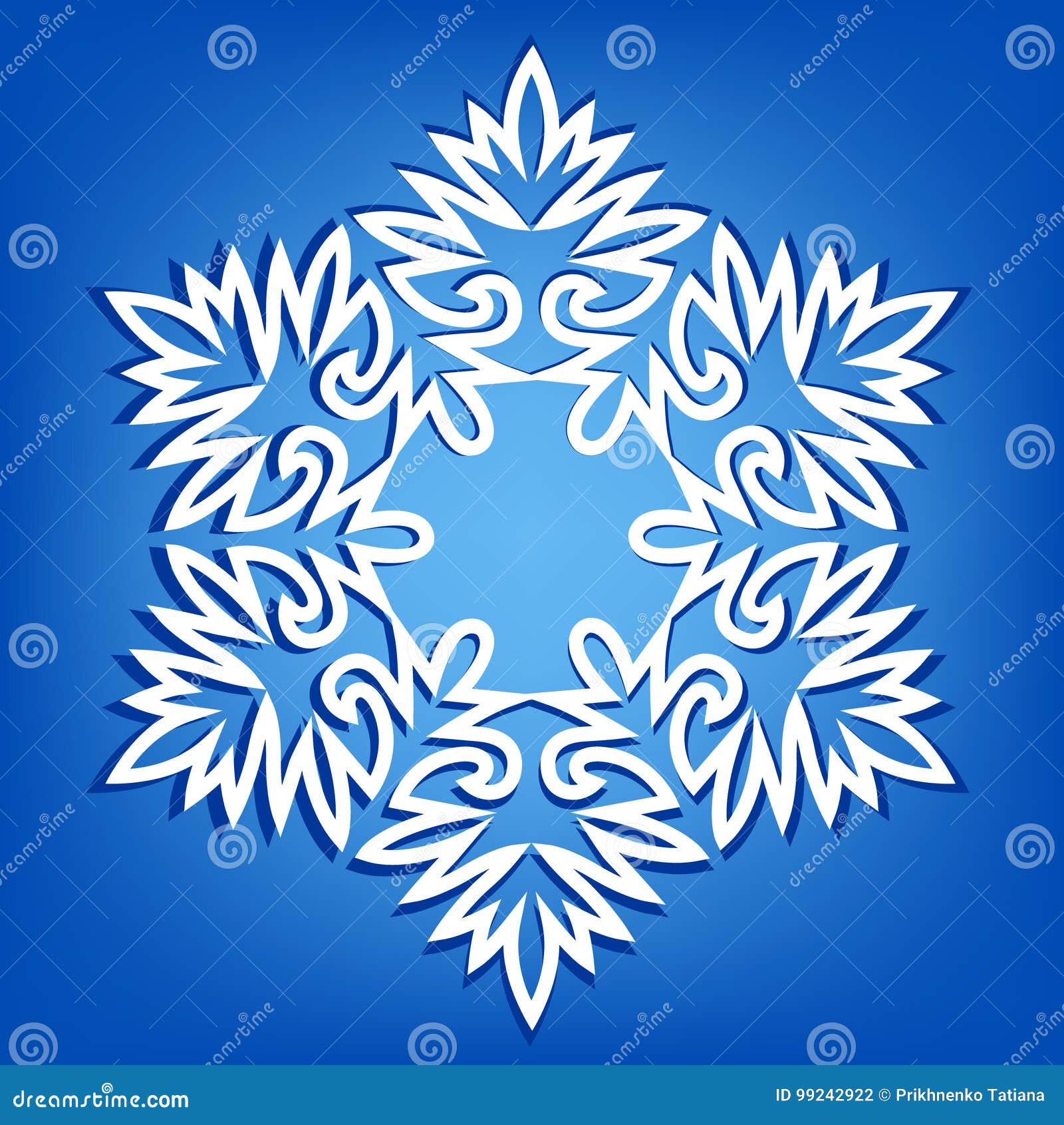 Snowflake with shadow stock vector. Illustration of winter - 99242922