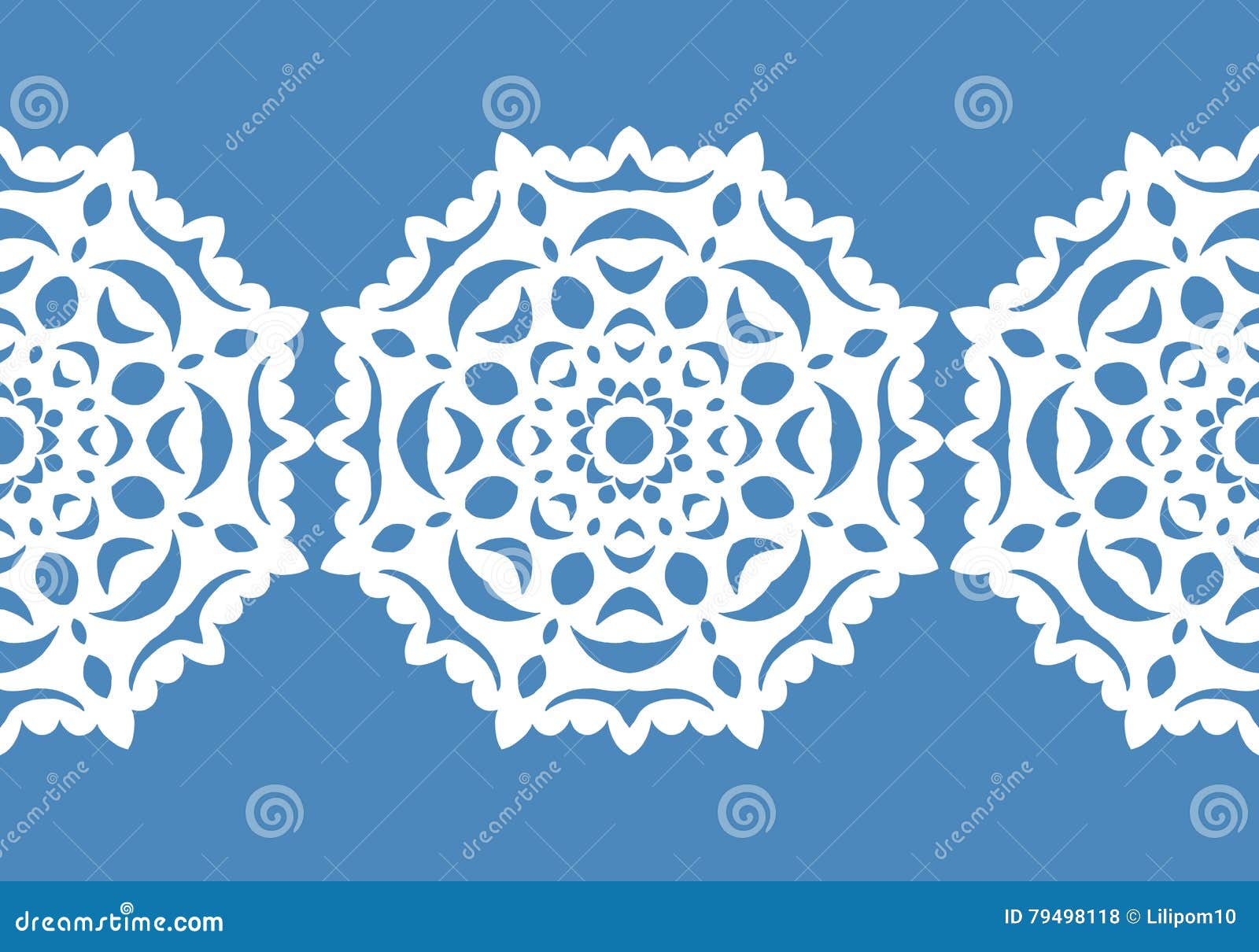 White Snowflakes. Christmas Pattern. Circular Ornament and Decorative ...