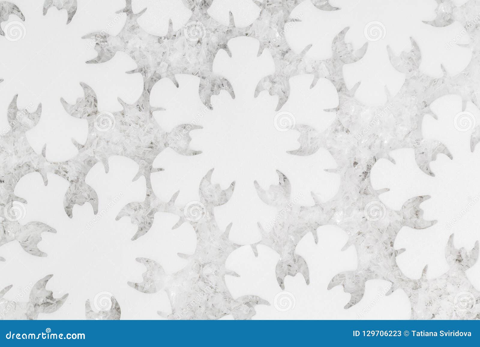 White Snowflakes in Closeup Flat Lay Stock Image - Image of gray, flat ...