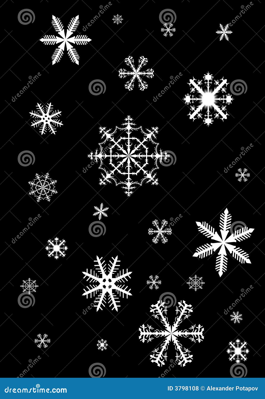 White Snowflakes Collection Stock Illustration - Illustration of ...