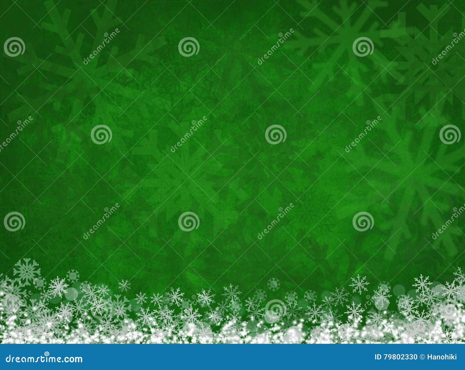White Snowflakes on Green Christmas Background Stock Illustration ...