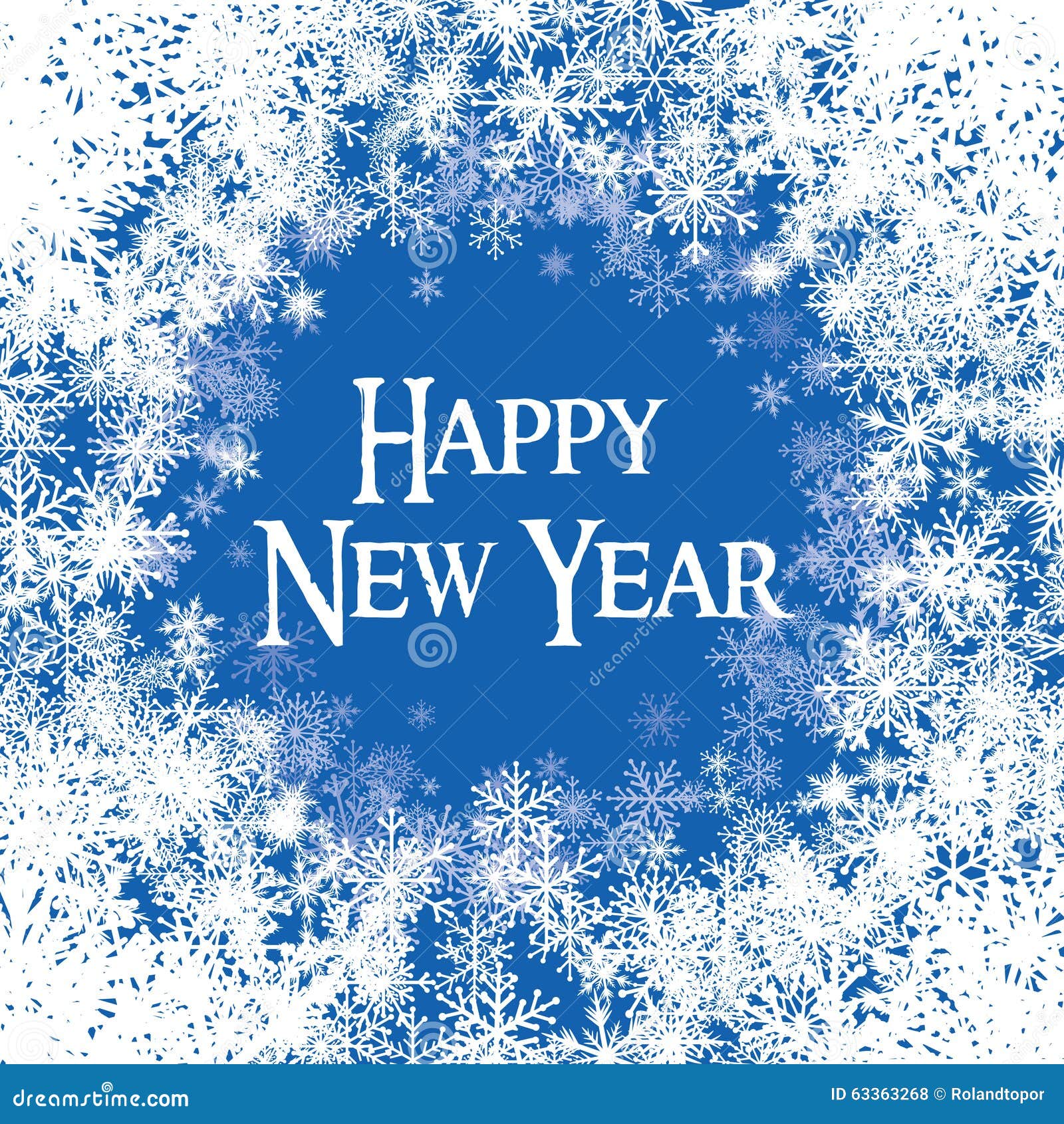 White Snowflakes and Happy New Year. Stock Illustration - Illustration ...