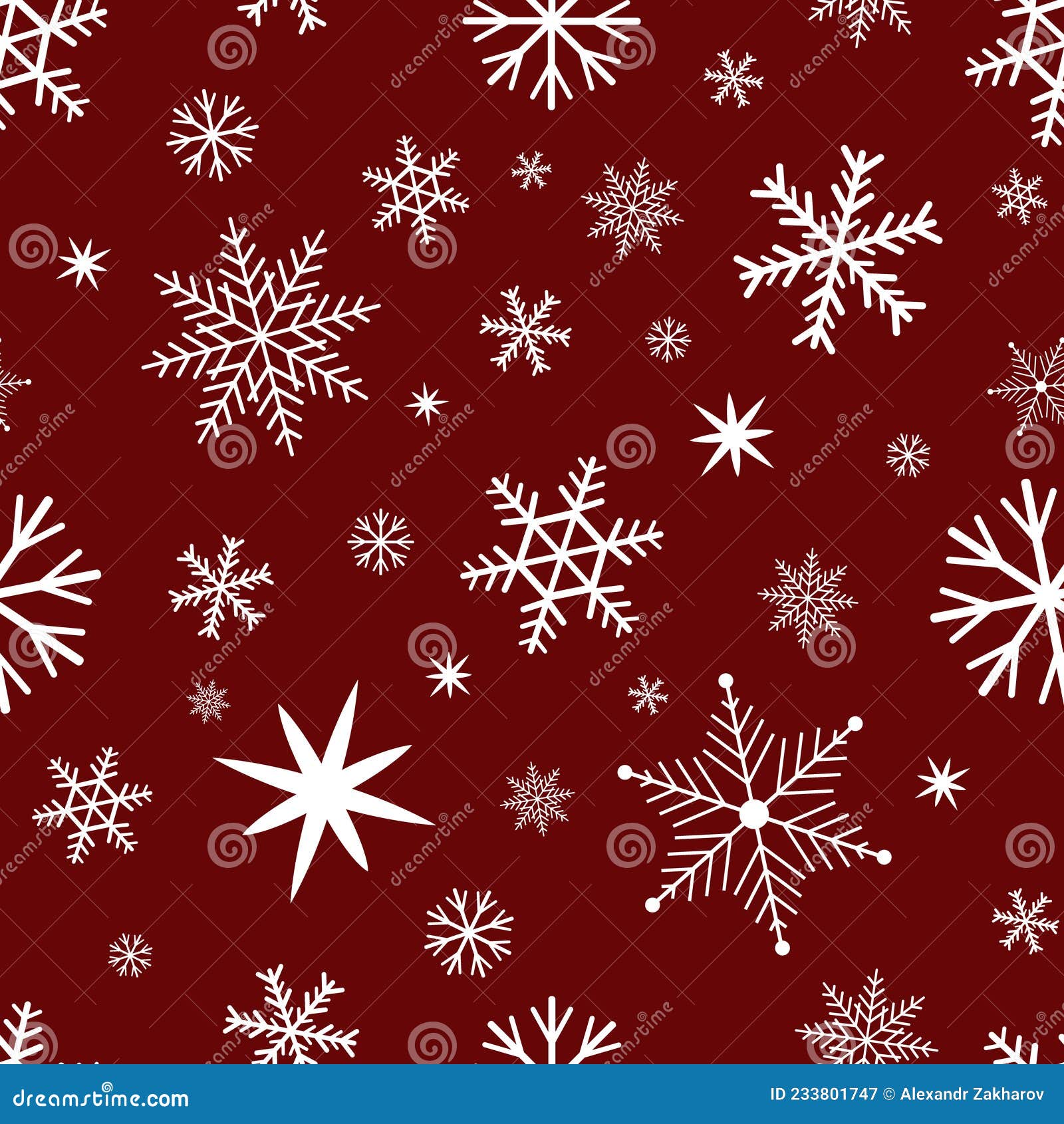 White Falling Snow on Red Background Seamless Pattern Stock Vector ...