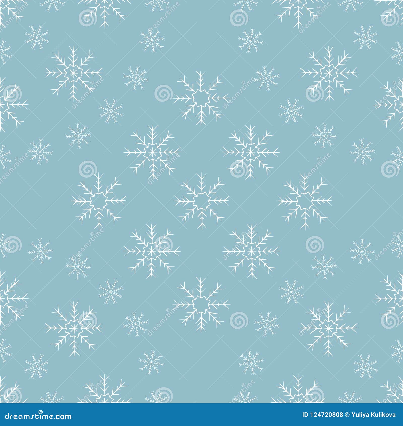 White Snowflakes Seamless Pattern. Stock Vector - Illustration of ...