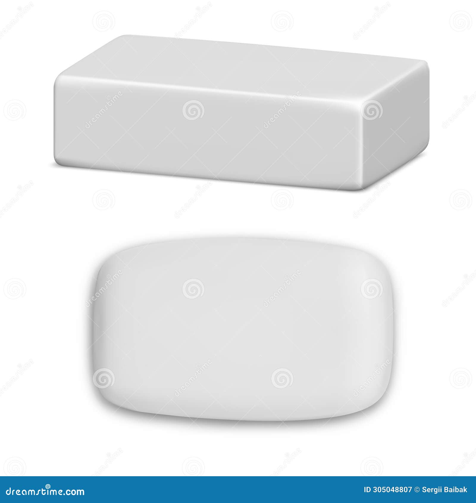 White Soap Bar Mockup. Realistic Solid Soap Blank Stock Illustration ...