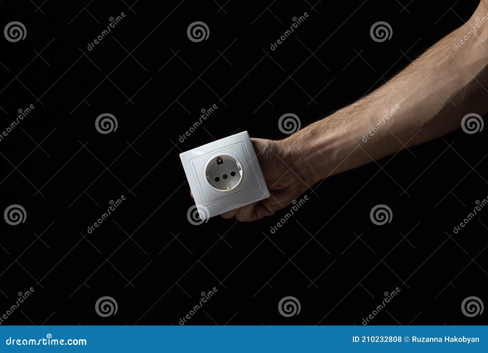 White Socket on a Black Background. Flush-mounted White Socket Stock ...